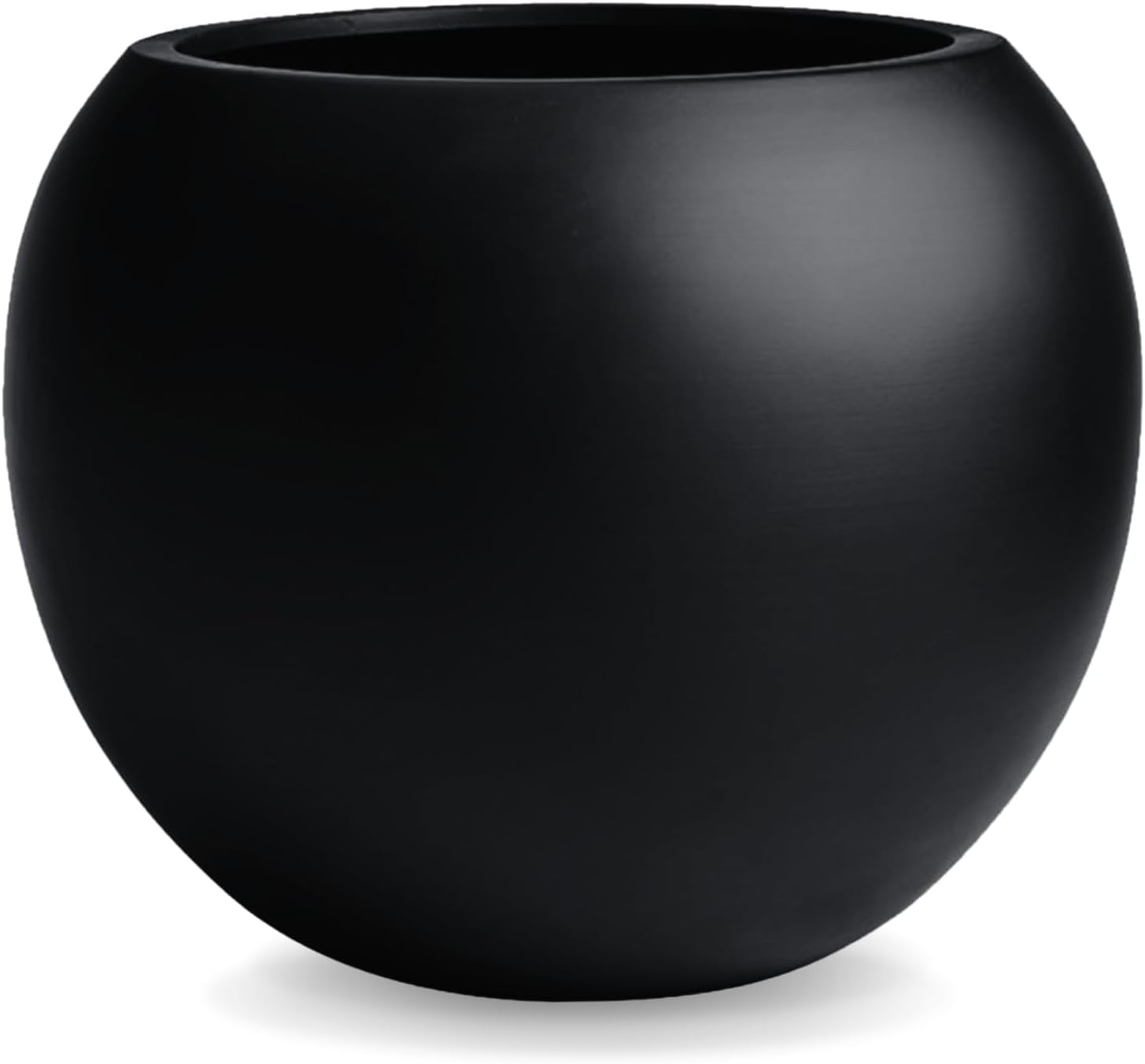 Globo 9.7" H x 12" D Fiberstone Premium Large Planter, (Black), 7.8 ...