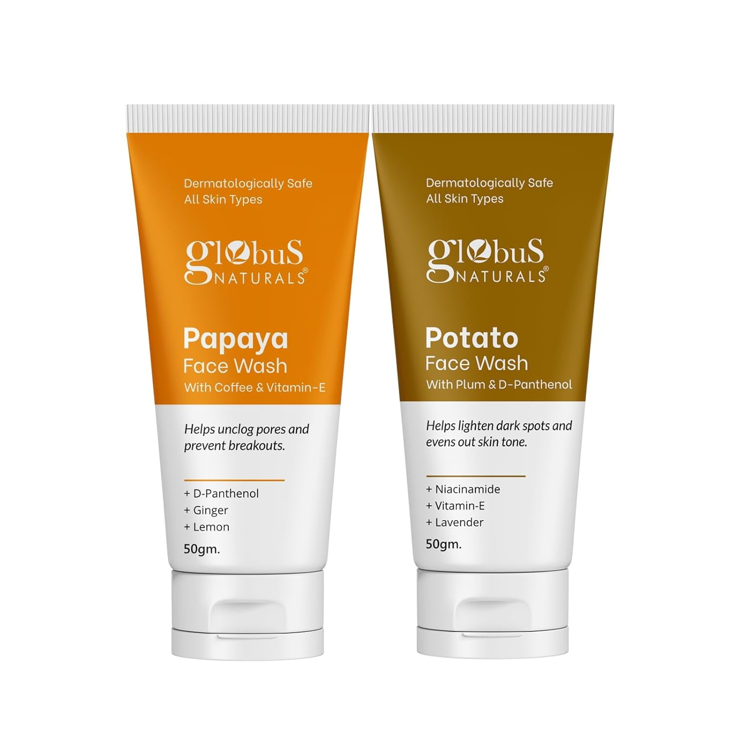 Globus Naturals Anti Tanning Papaya Oil Control Potato Face Wash Combo ...