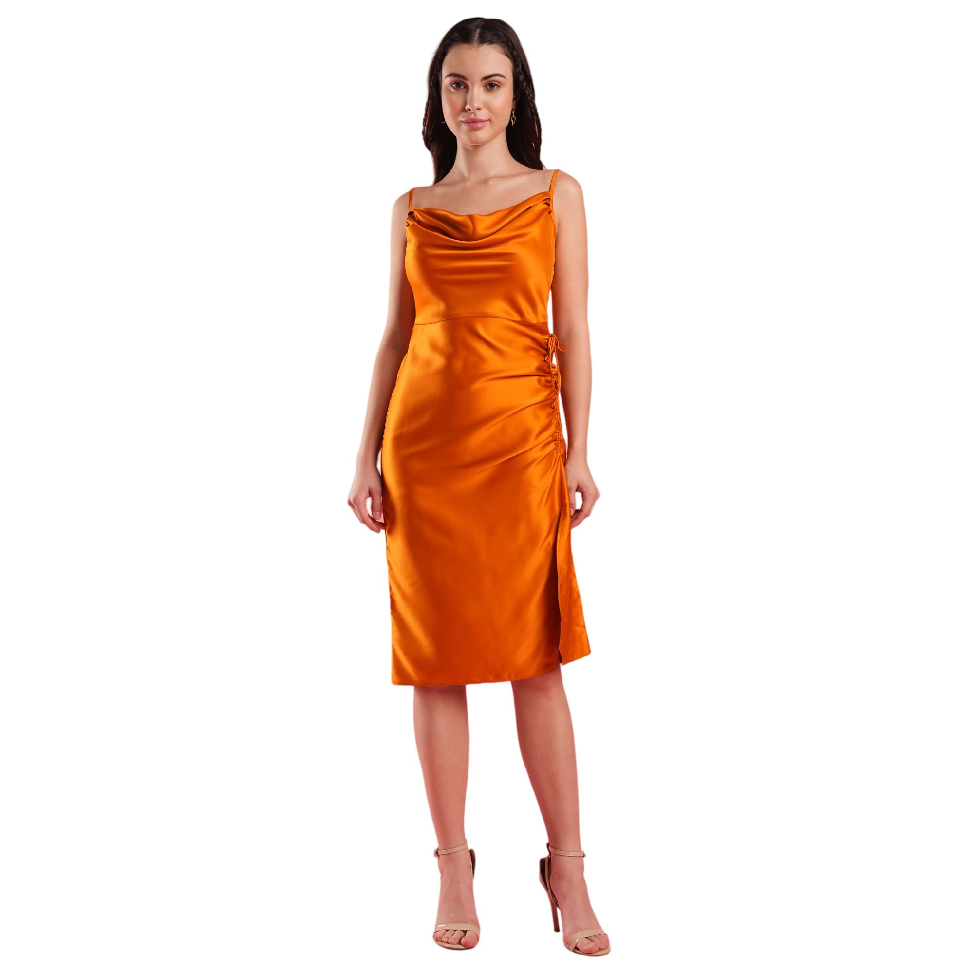 Globus Women Cowl Neck Satin Sheath Dress - Walmart.com