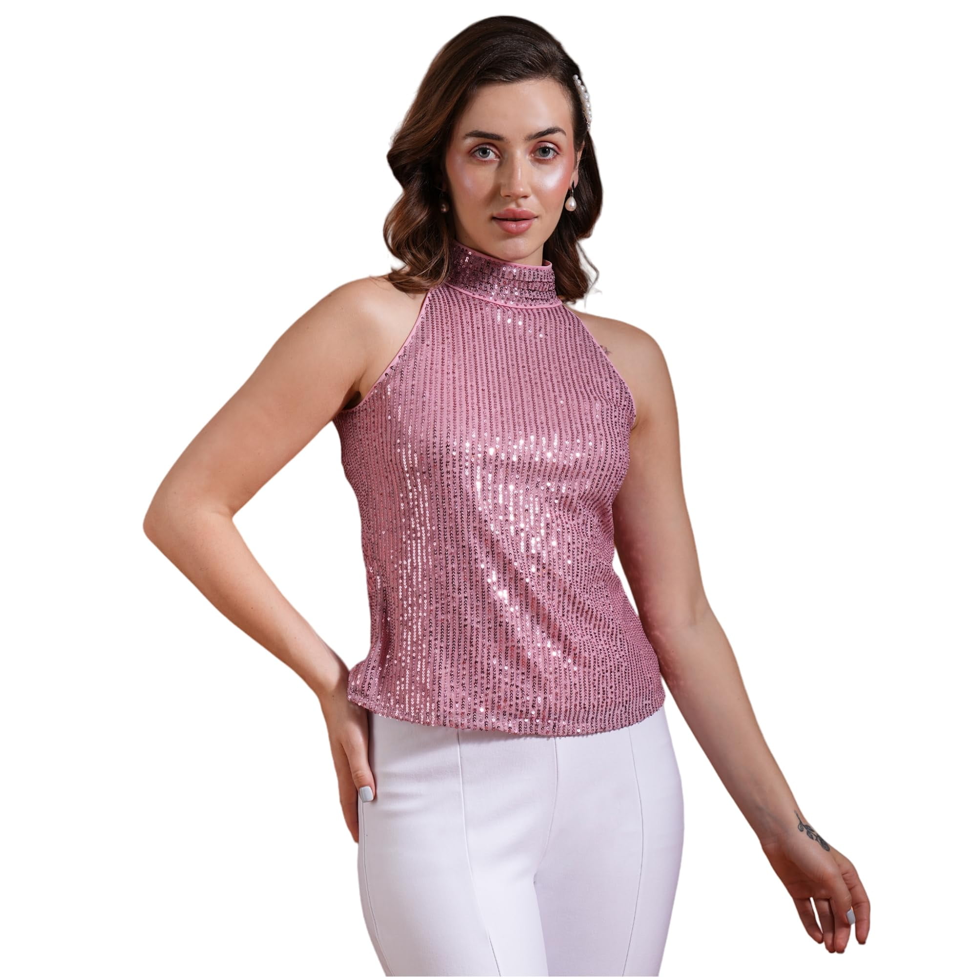 Globus Women Embellished Net Top - Walmart.com