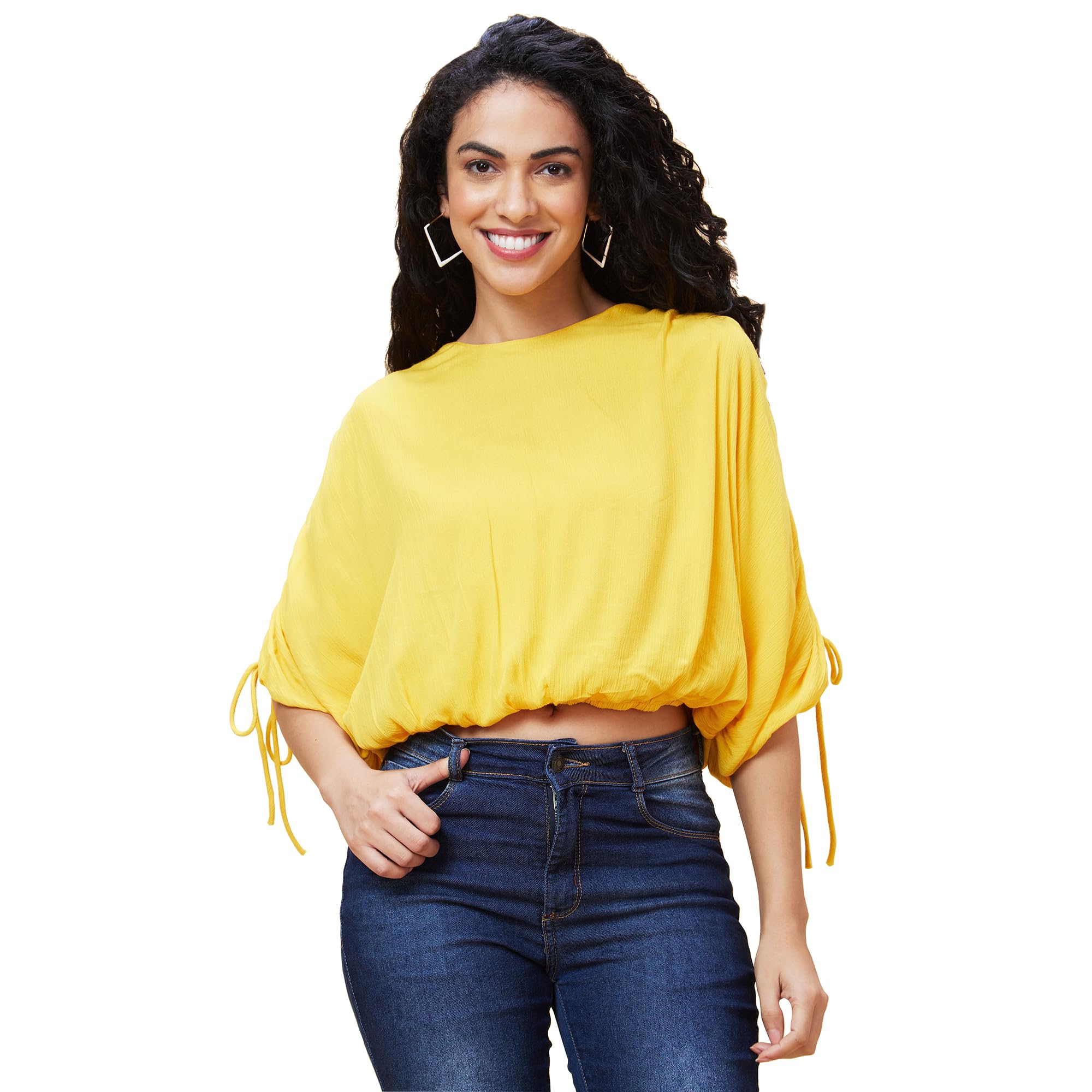 Globus Women Extended Sleeves Blouson Top - Walmart.com