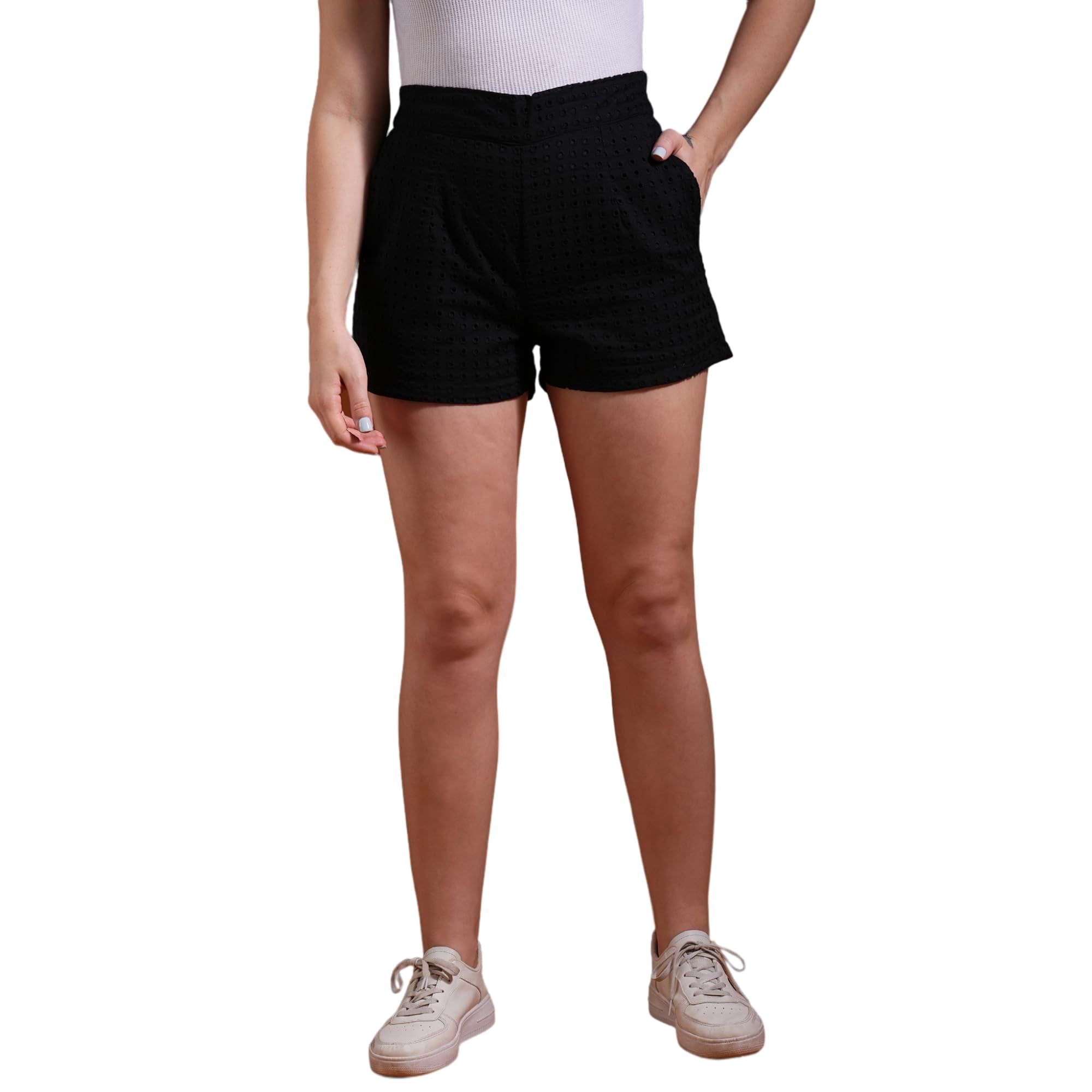 Globus Women Mid-Rise Cotton Hot Pants Shorts - Walmart.com