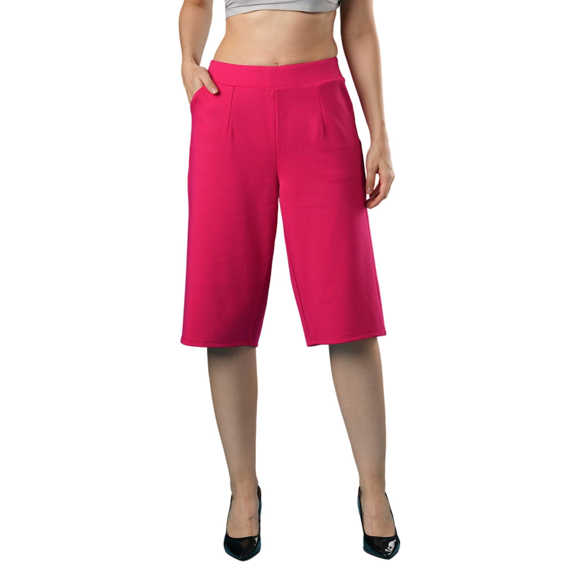 Globus Women Mid Rise Stretchable Relaxed Fit Flat Front Slip-On ...