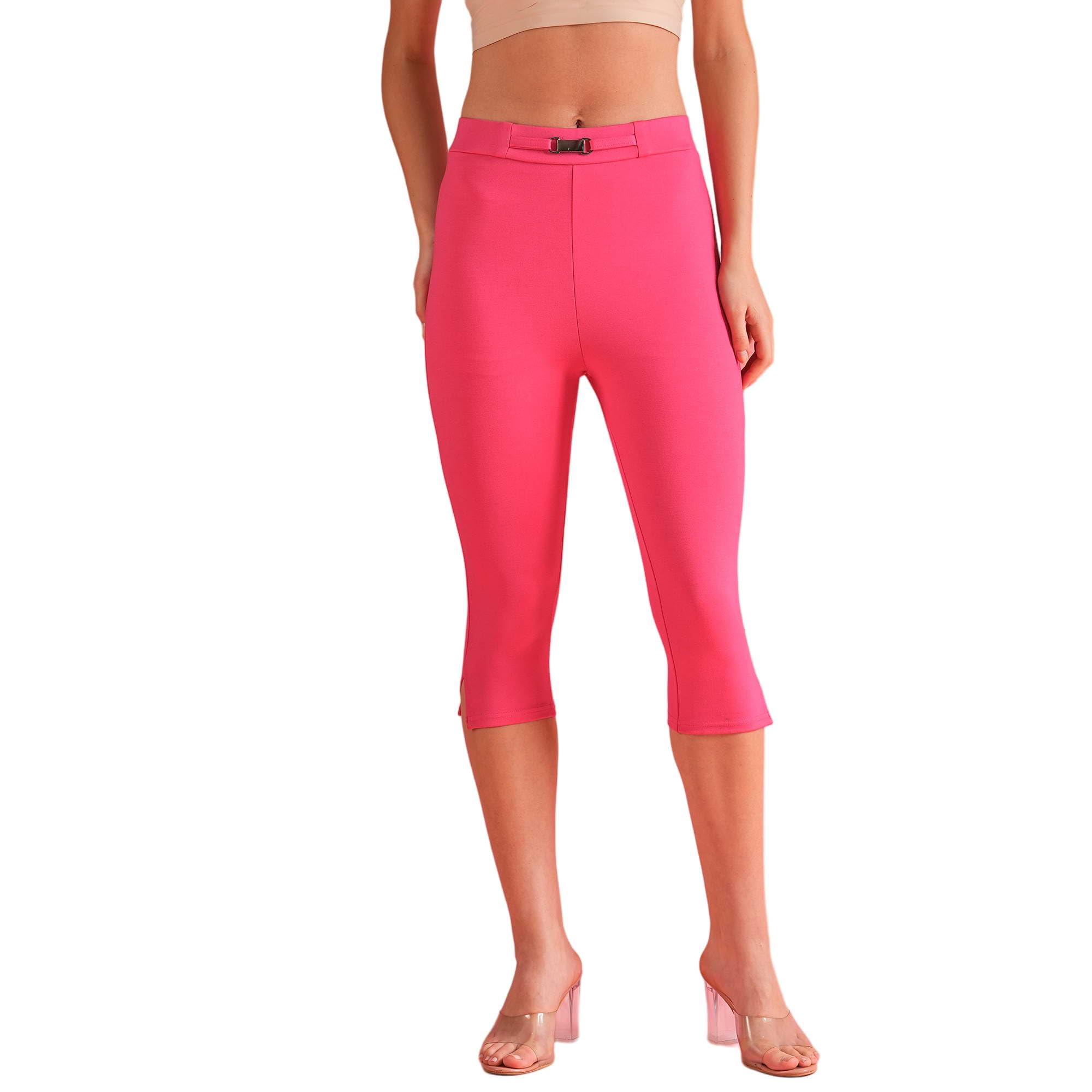 Globus Women Pink Skinny Fit High Rise Capris - Walmart.com