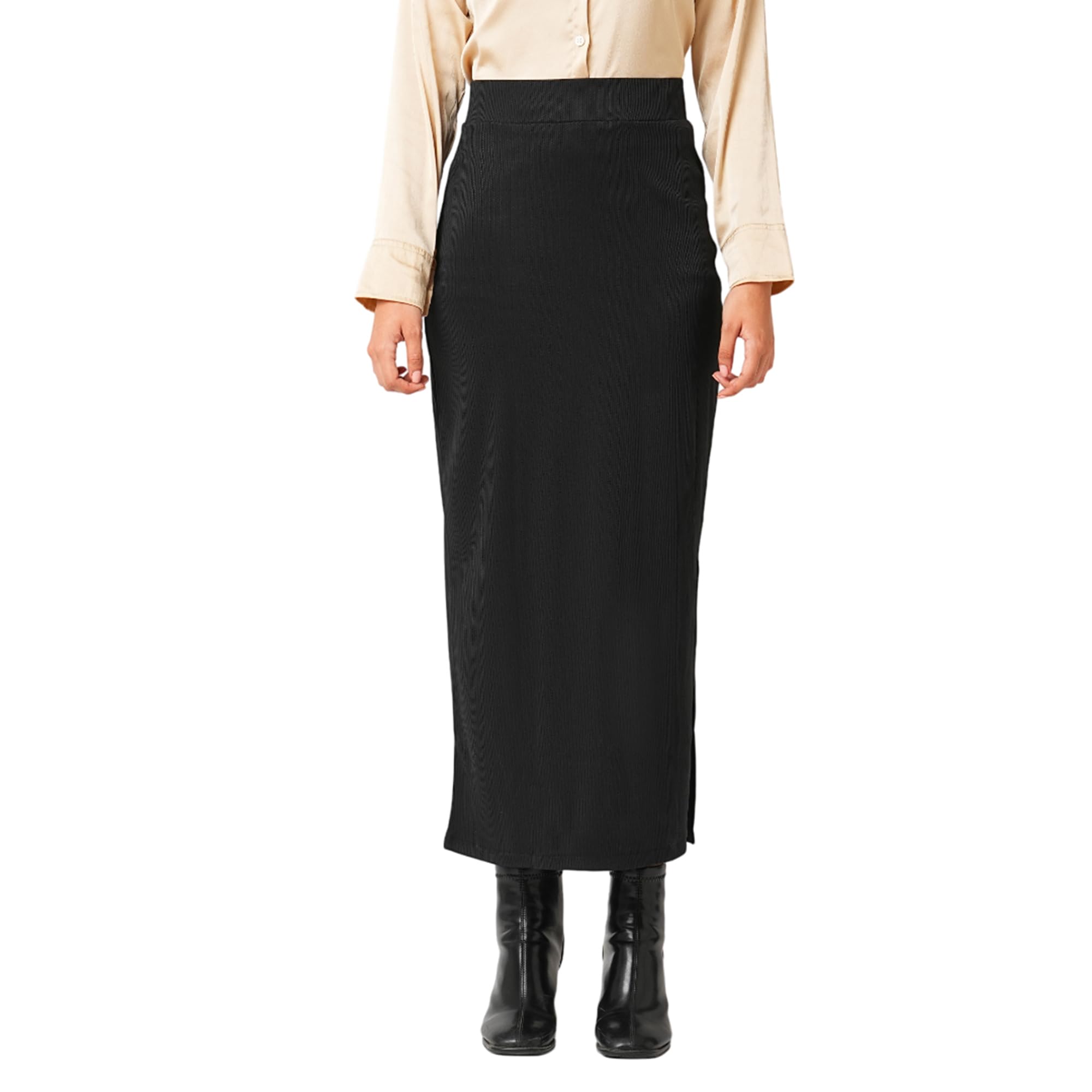 Globus Women Self Design High-Rise Straight Pencil Maxi Skirt - Walmart.com