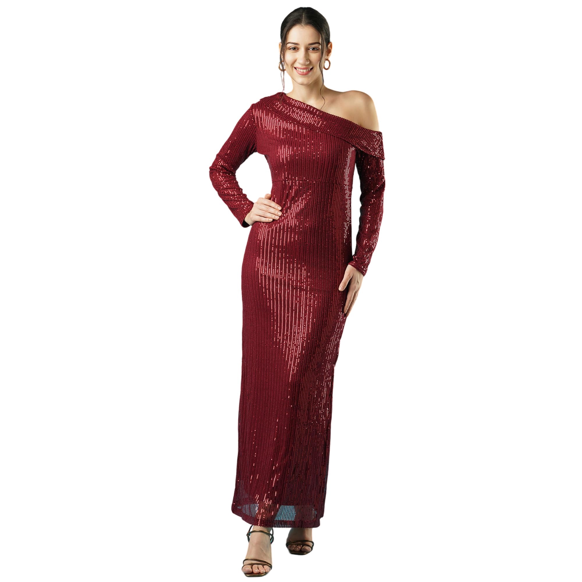 Globus Women Sequinned Net Maxi Dress - Walmart.com
