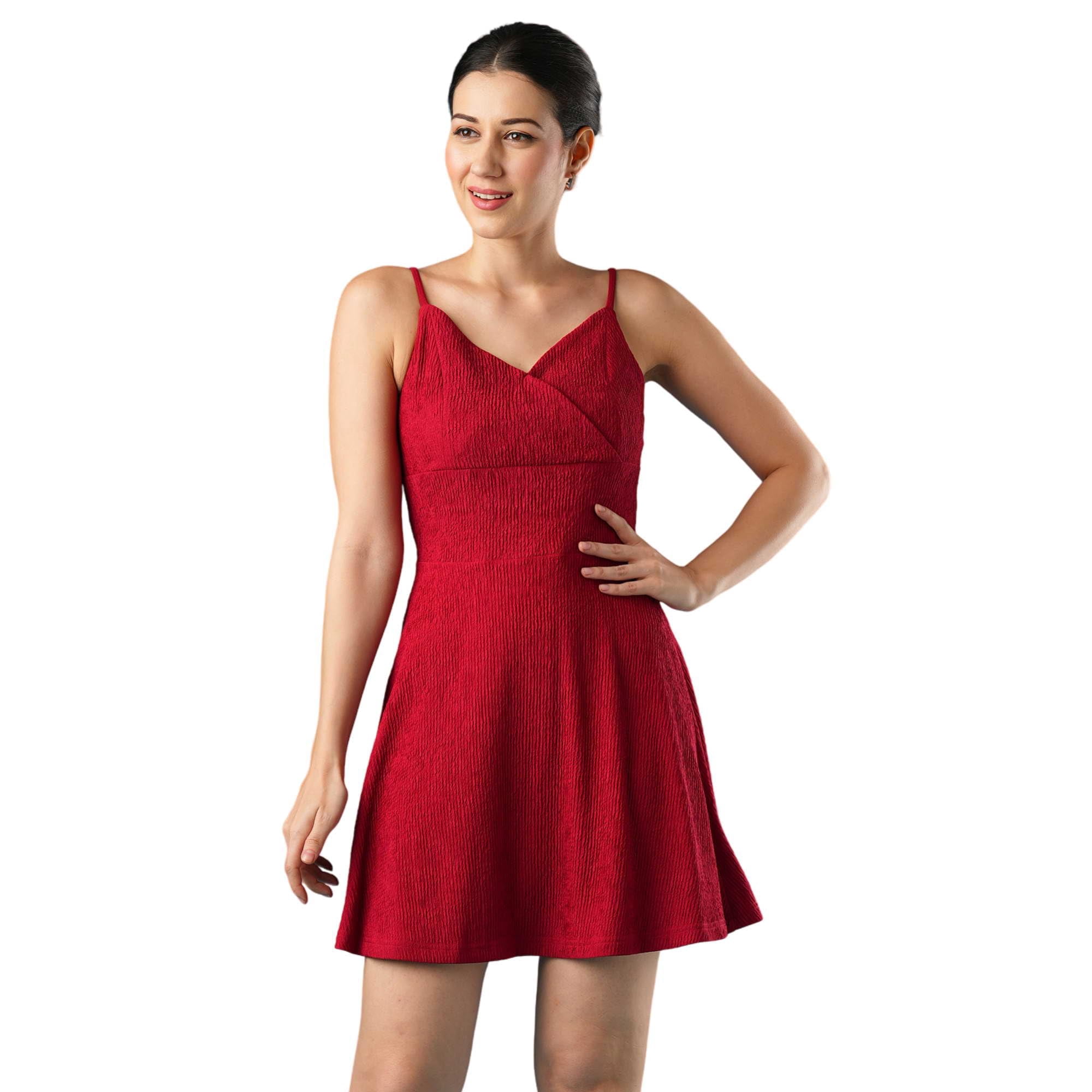 Globus Women Shoulder Straps Fit & Flare Mini Dress - Walmart.com