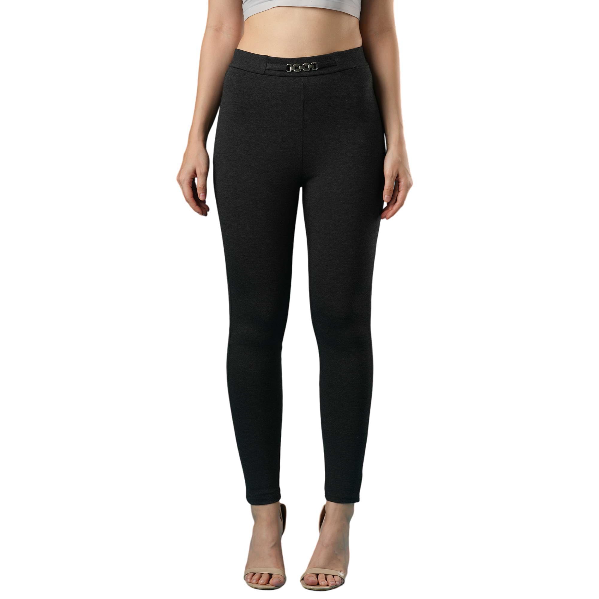 Globus Women Skinny Fit Mid Rise Stretchable Treggings - Walmart.com