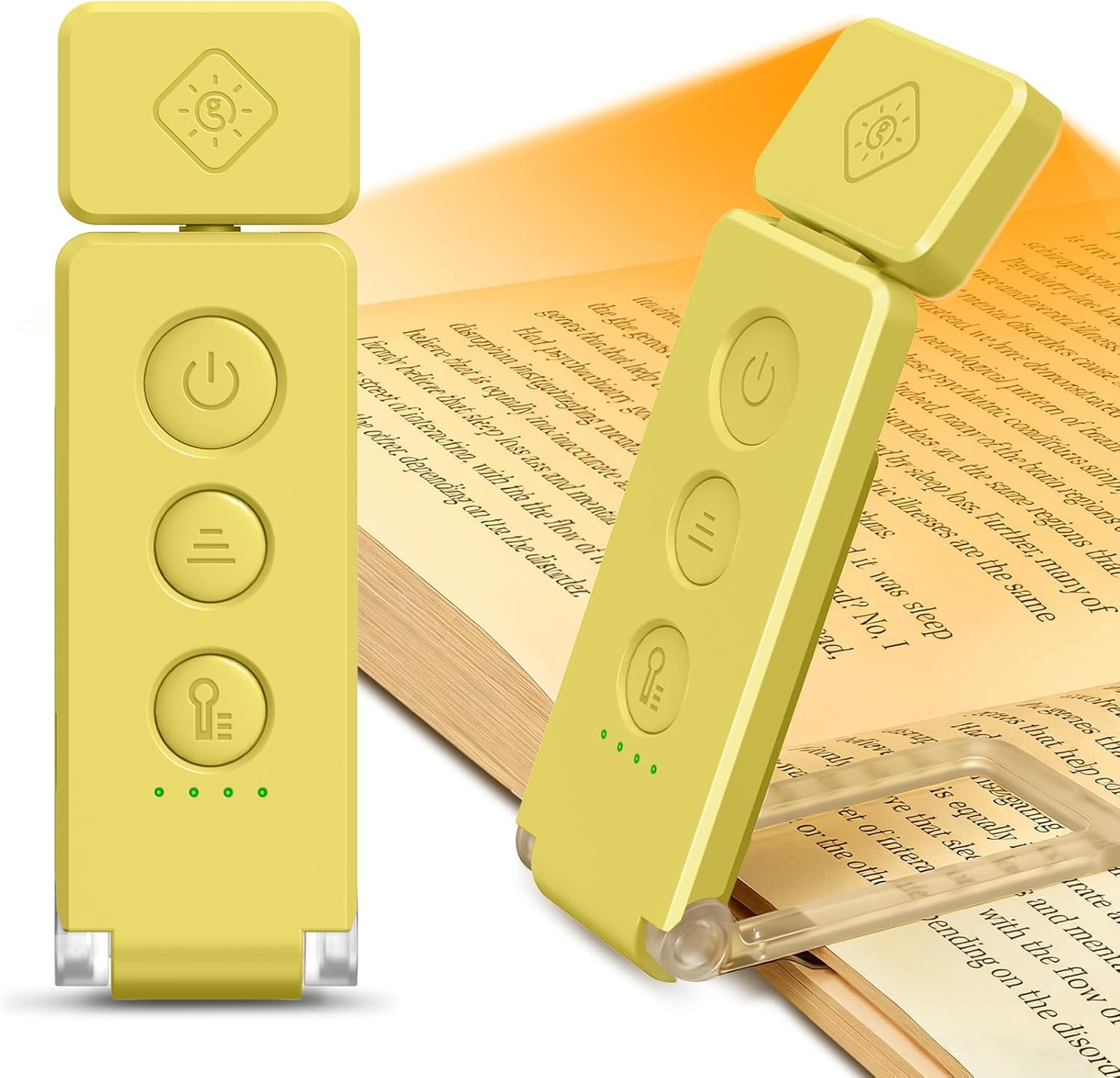 Glocusent 12 LED Rechargeable Book Light, Clip-on Reading Light with 5 ...
