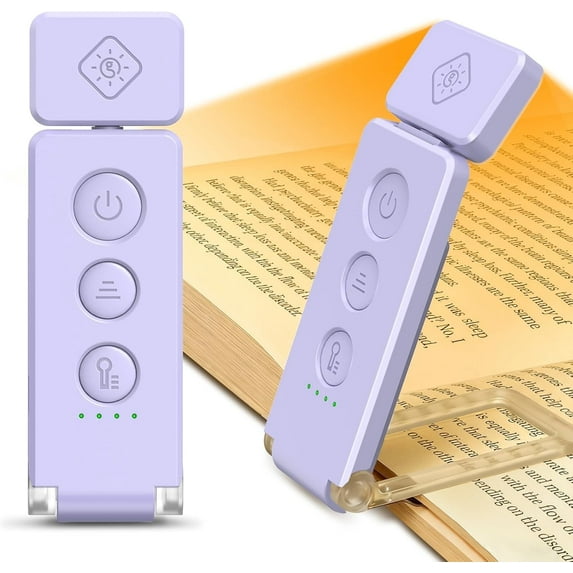 Glocusent 12 LED Rechargeable Book Light, Clip-on Reading Light with 5 ...