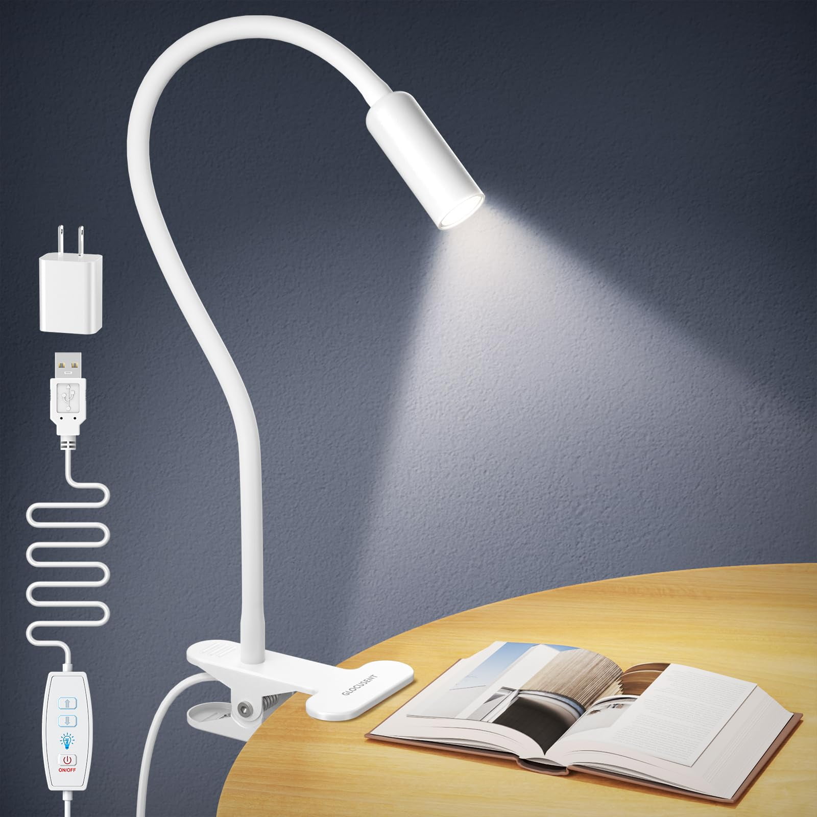 Glocusent Clip on Light: 10 Brightness Levels from 20 to 180LM LED ...