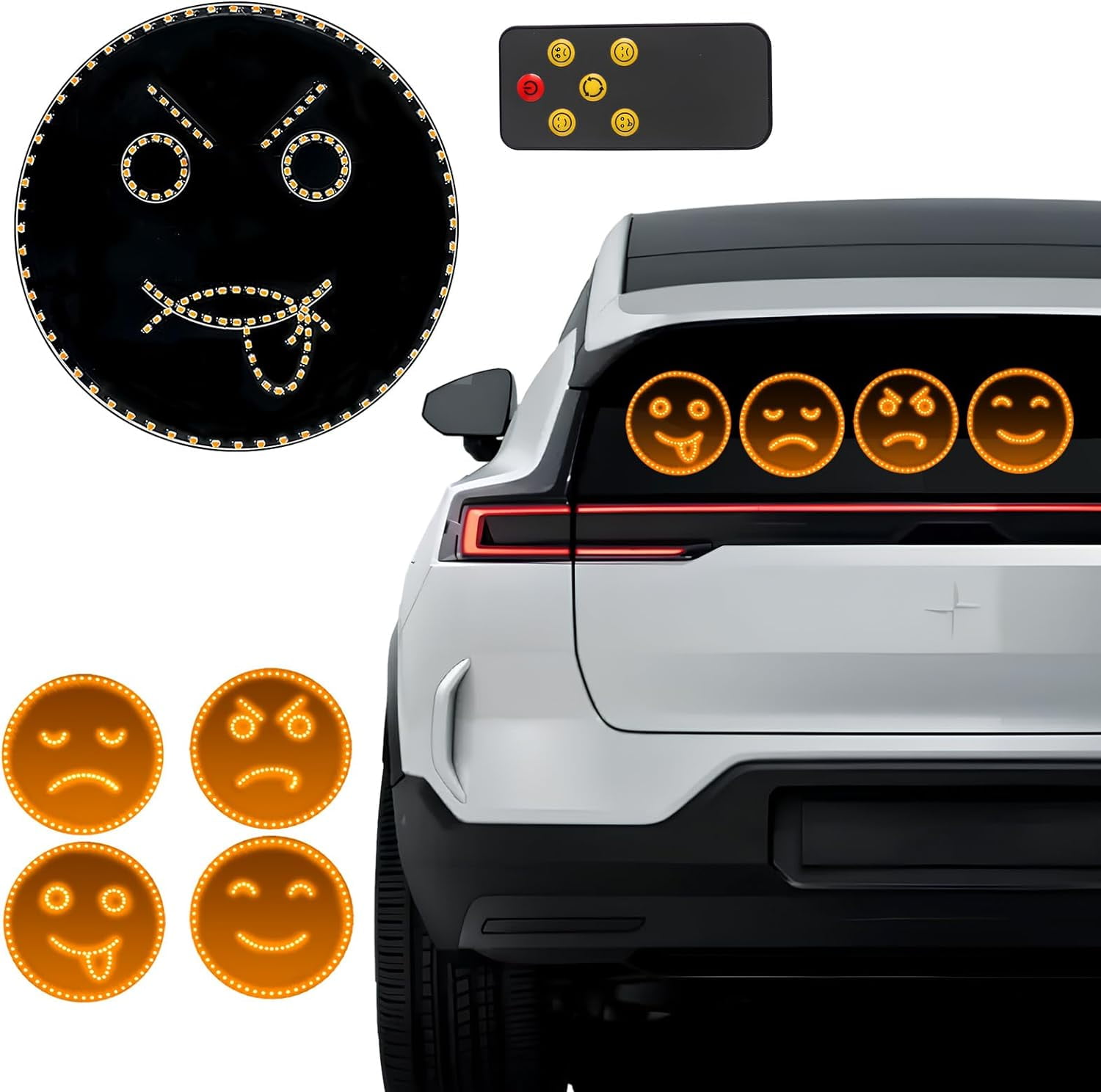 Glogesture Hand Light for Car, 4 in 1 Road Rage Led Sign for Car, Car ...