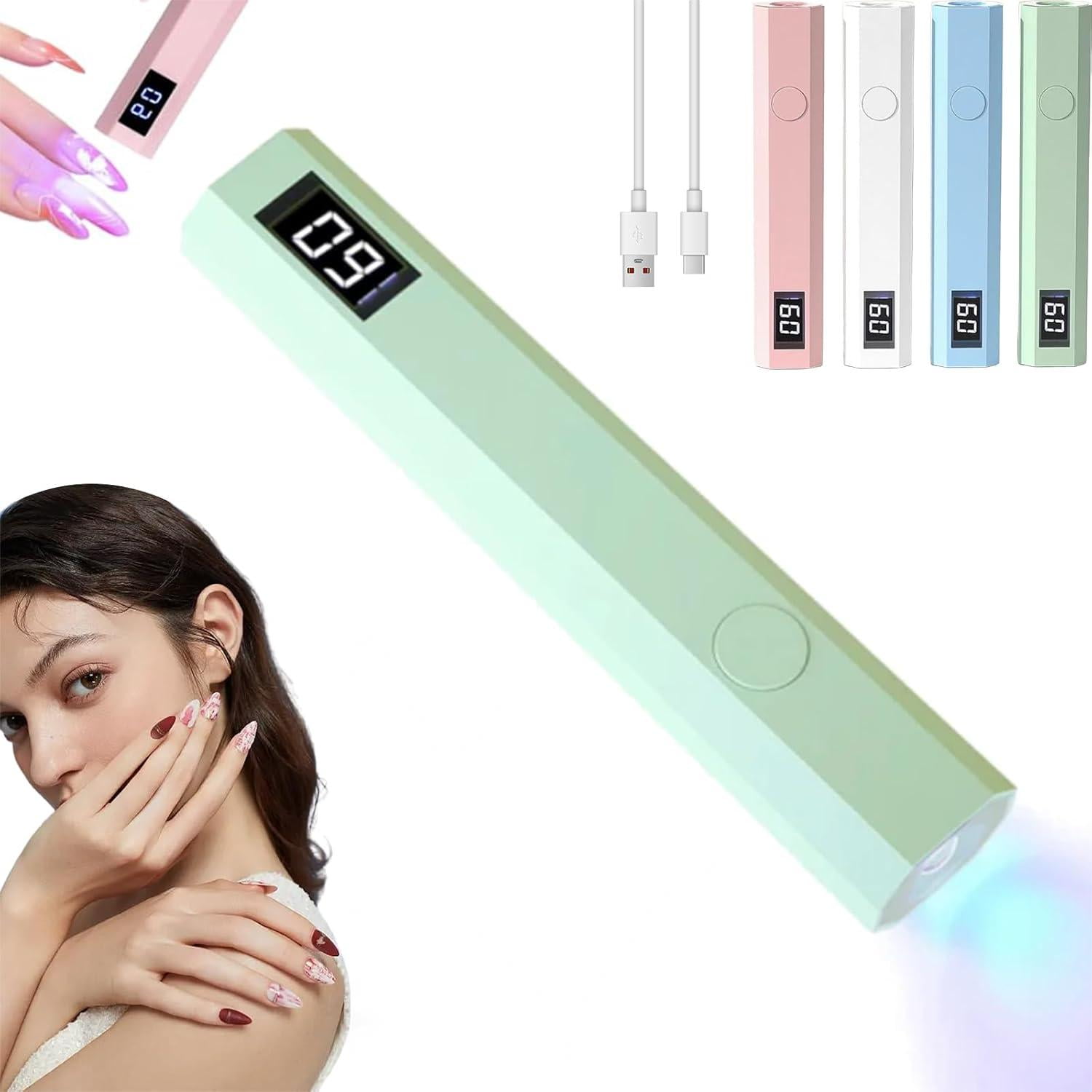 Glonailstickers Finger Nails UV Light, Glo Nail Stickers Kit with UV Light, Handheld UV Light ...