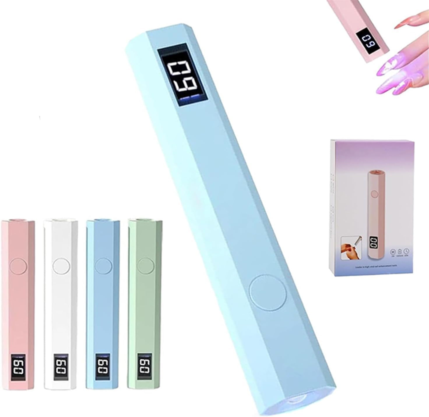 Glonailstickers Finger Nails UV Light, Nail Stickers Kit with UV Light ...