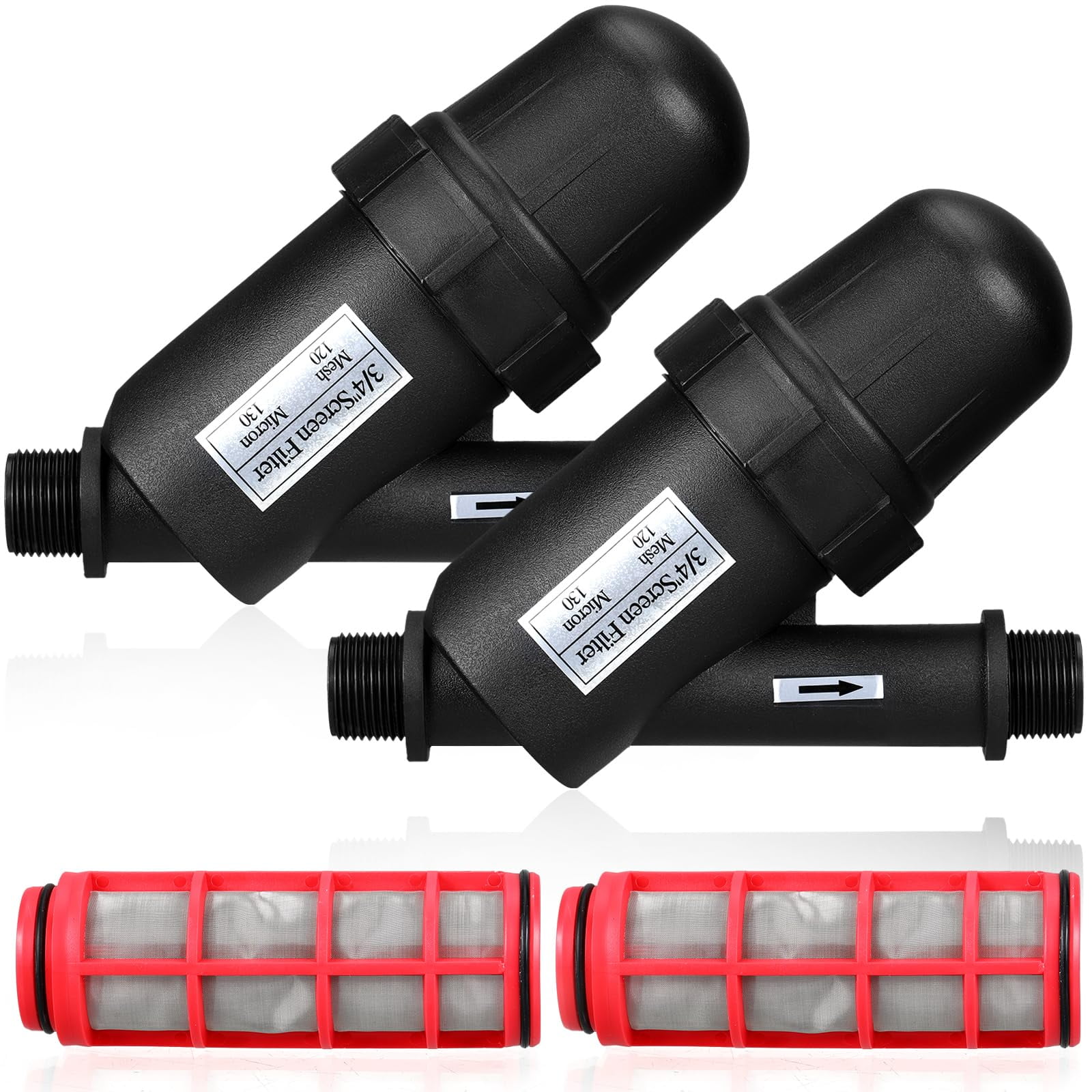 Glooglitter 2 Pcs Drip Irrigation Inline Y Filter with Mesh Screen, 3/4 ...