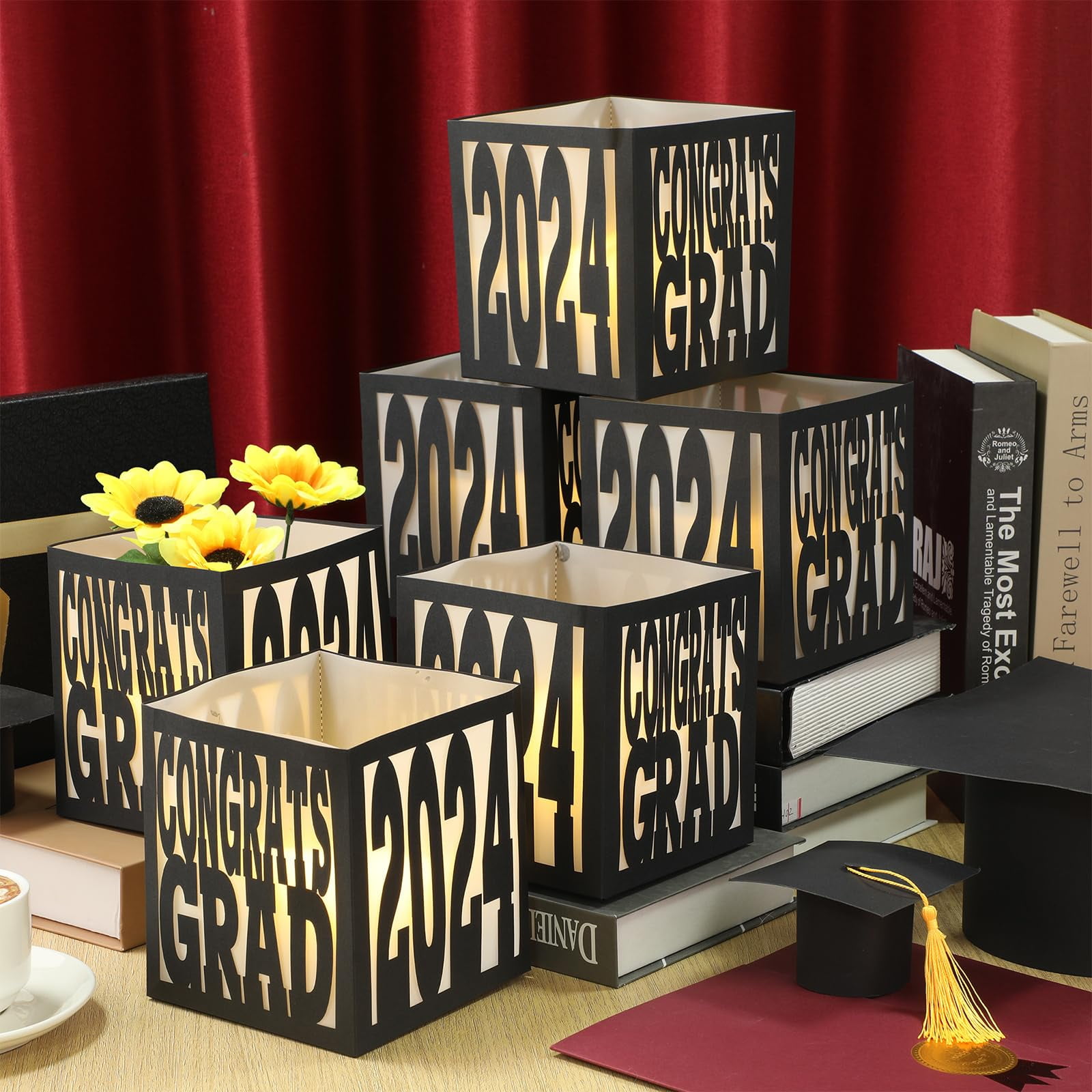 Glooglitter 6 Pcs Graduation Table Centerpieces Boxes for of 2024 ...