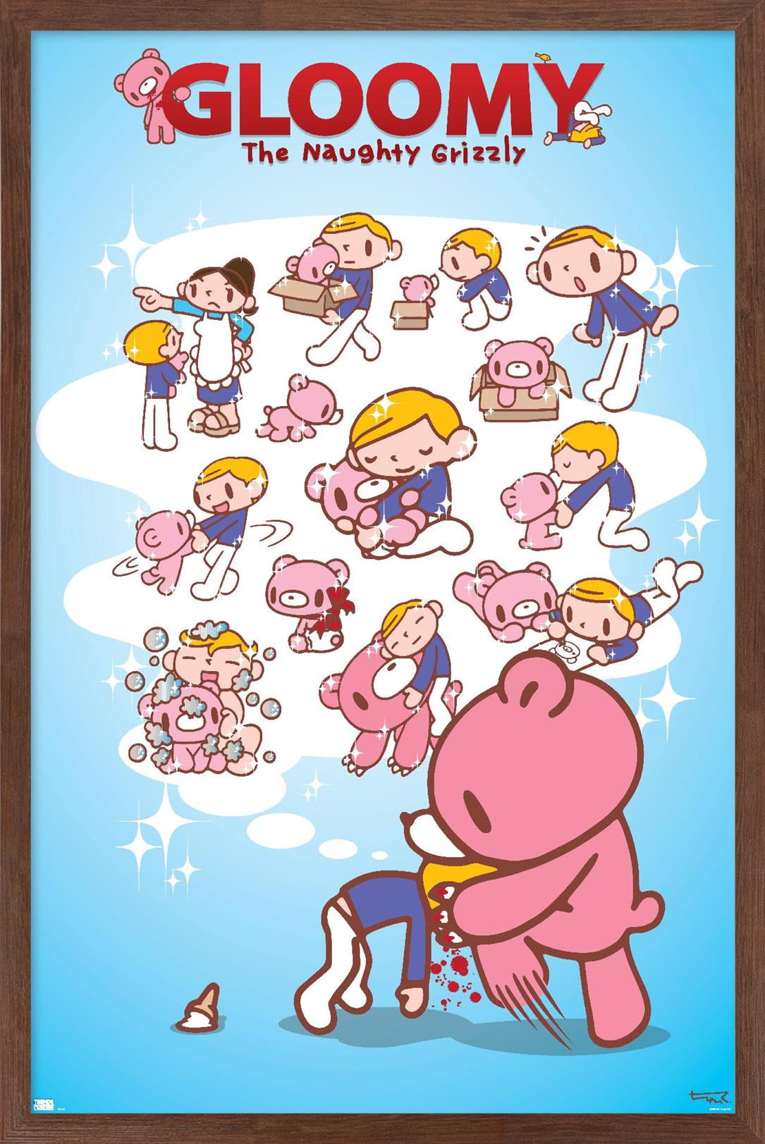Gloomy Bear - Knee To The Face Wall Poster, 22.375" x 34" Framed ...