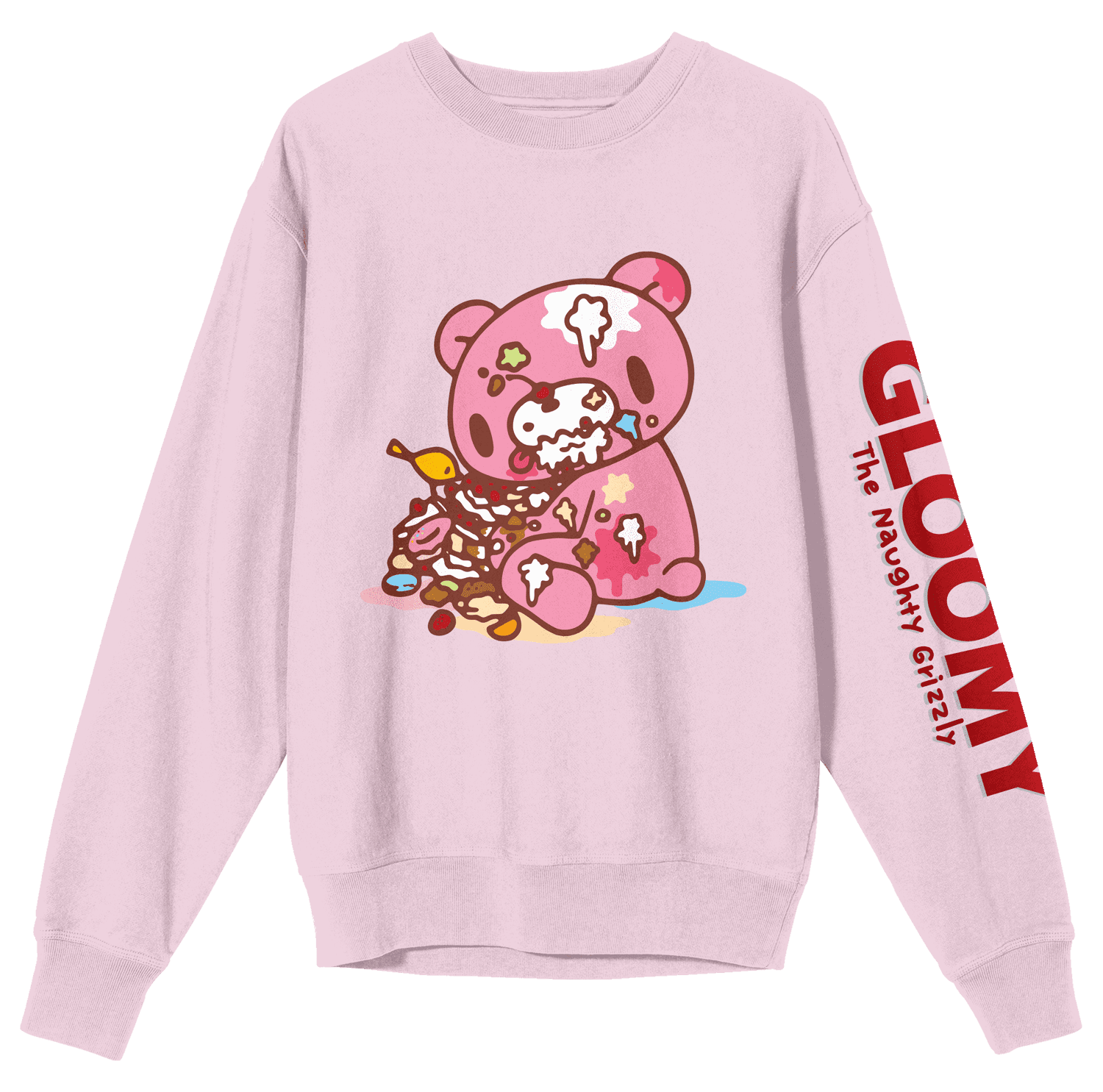 Gloomy Bear Messy Sweets Crew Neck Long Sleeve Cradle Pink Adult ...
