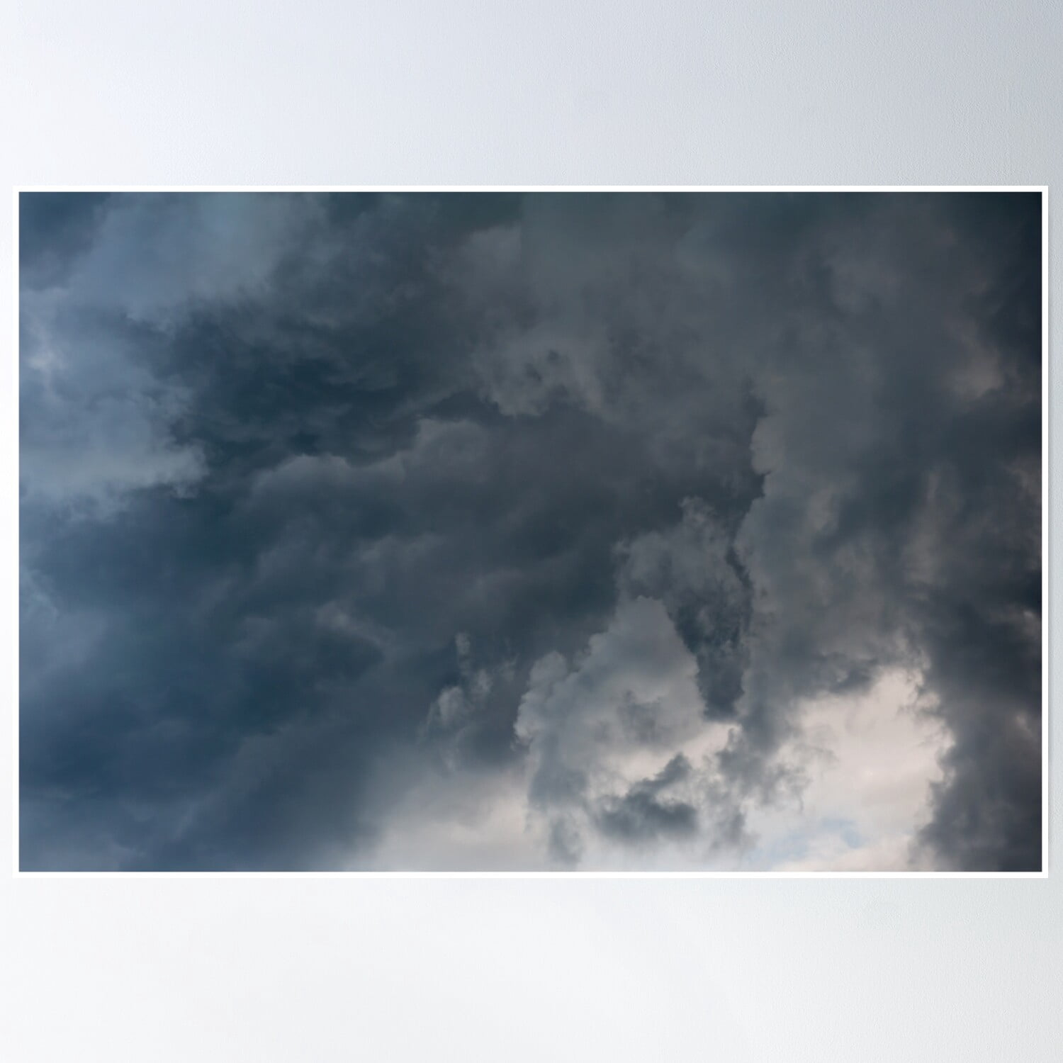 Gloomy Clouds Billowy Sky Stormy Poster Wall Art, Modern Wall Decor ...
