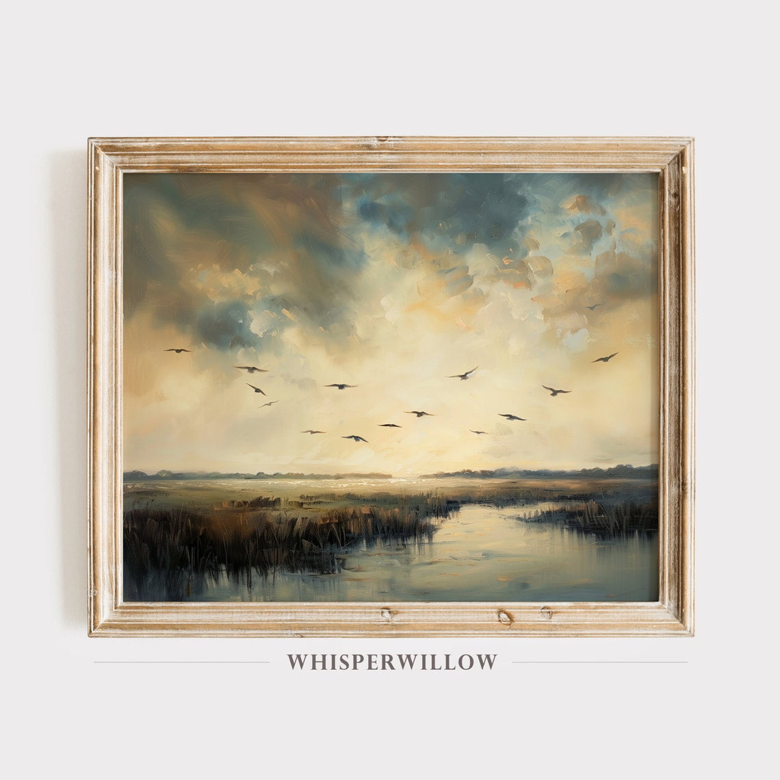 Gloomy Marsh Vintage Landscape, Able, Wetlands Marshland Art, Rustic ...