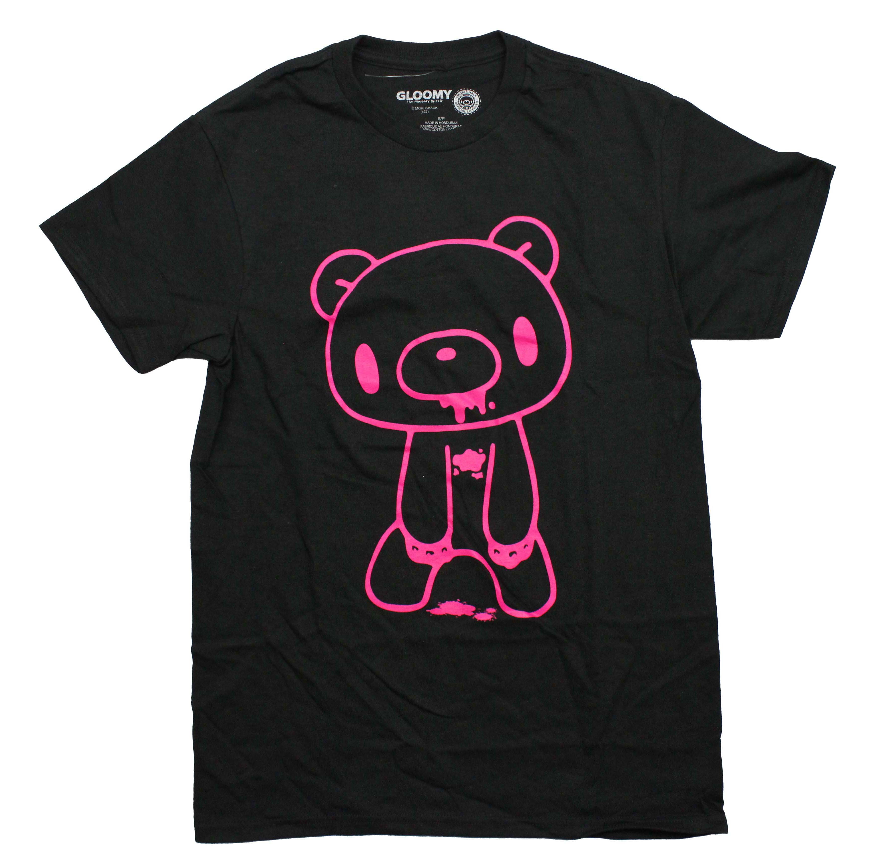 GloomyBear Mens T-Shirt - Hot Pink Bloody Bear Outline Image (X-Large ...