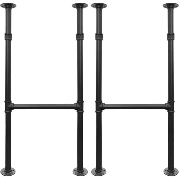 Jollebone 38 inch Industrial Metal Steel Pipe Legs, 2 Pcs Iron Base for ...