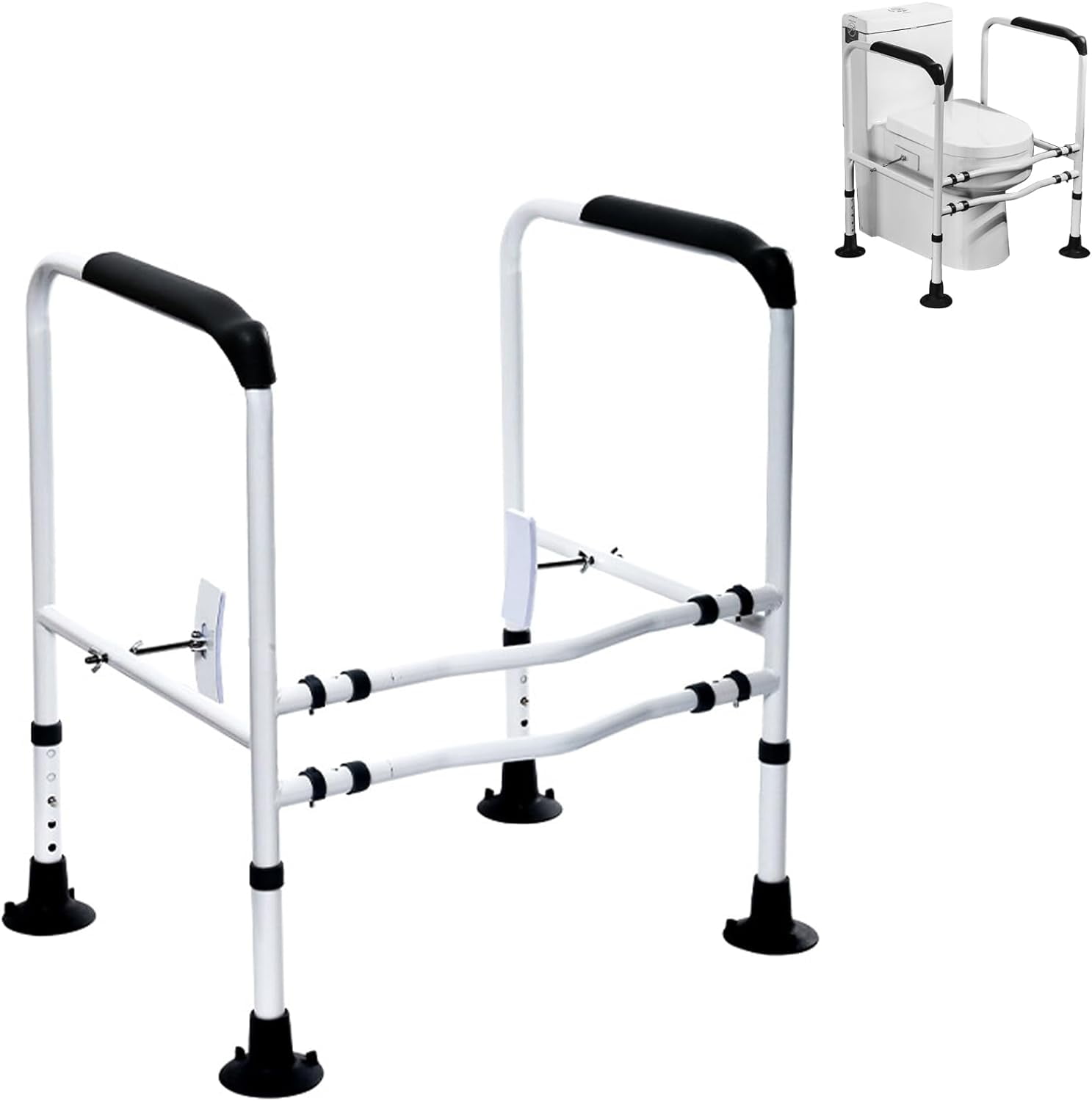 Gloppers Toilet Safety Rail, Adjustable Detachable Toilet Safety Frame ...