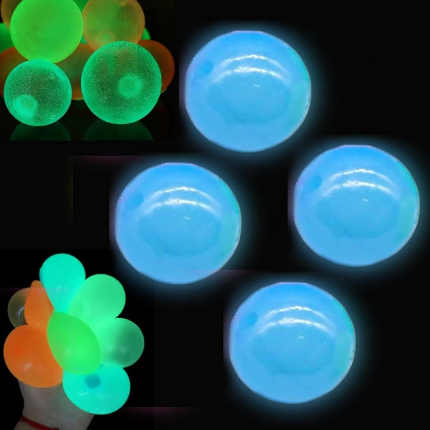 Glorbs Balls, 12 Pack Glows In the Dark Ceiling Balls, Super Soft ...
