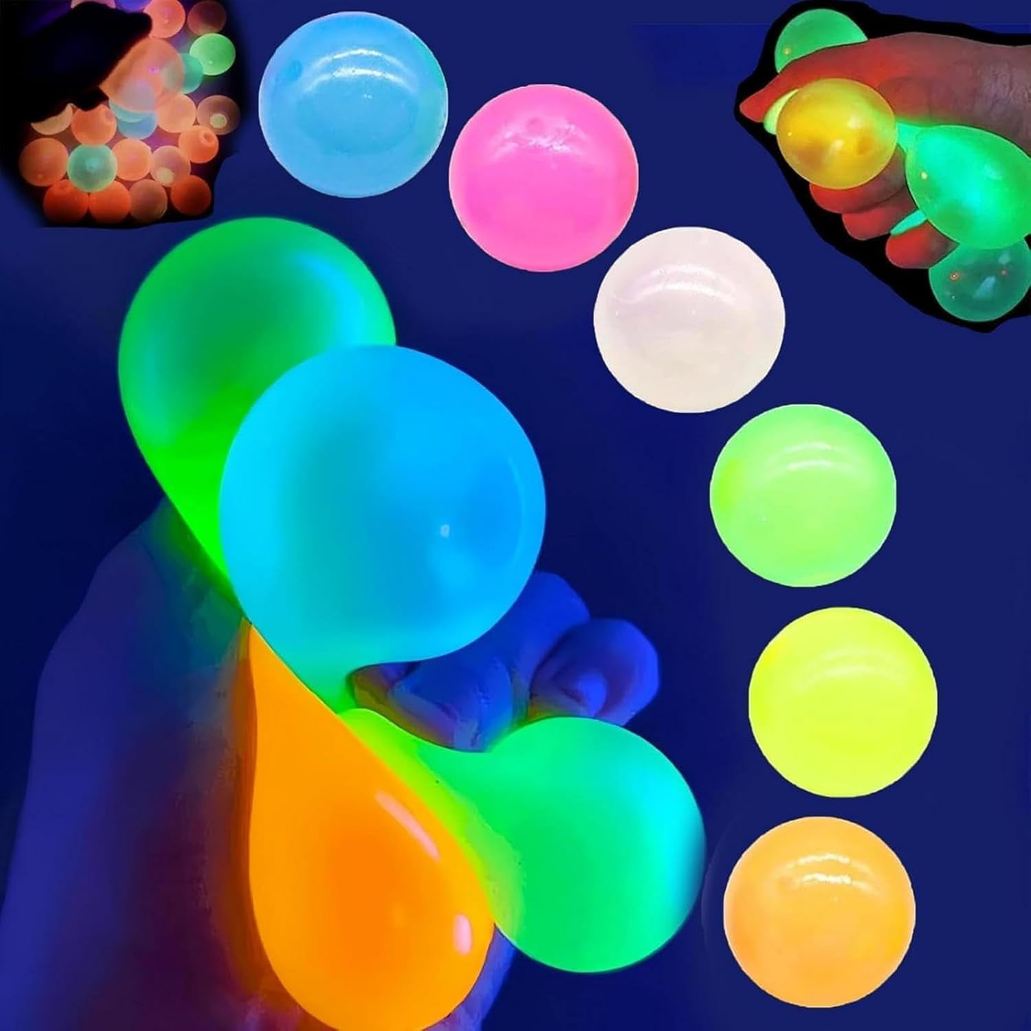 Glorbs Balls, 12 Pack Glows In the Dark Ceiling Balls, Super Soft ...