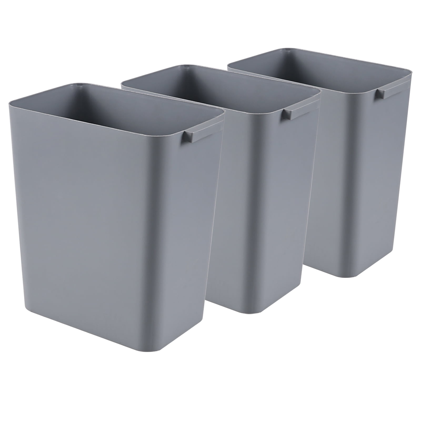 Gloreen 16 L Rectangular Plastic Trash Bins, 3 Pack Garbage Cans for ...