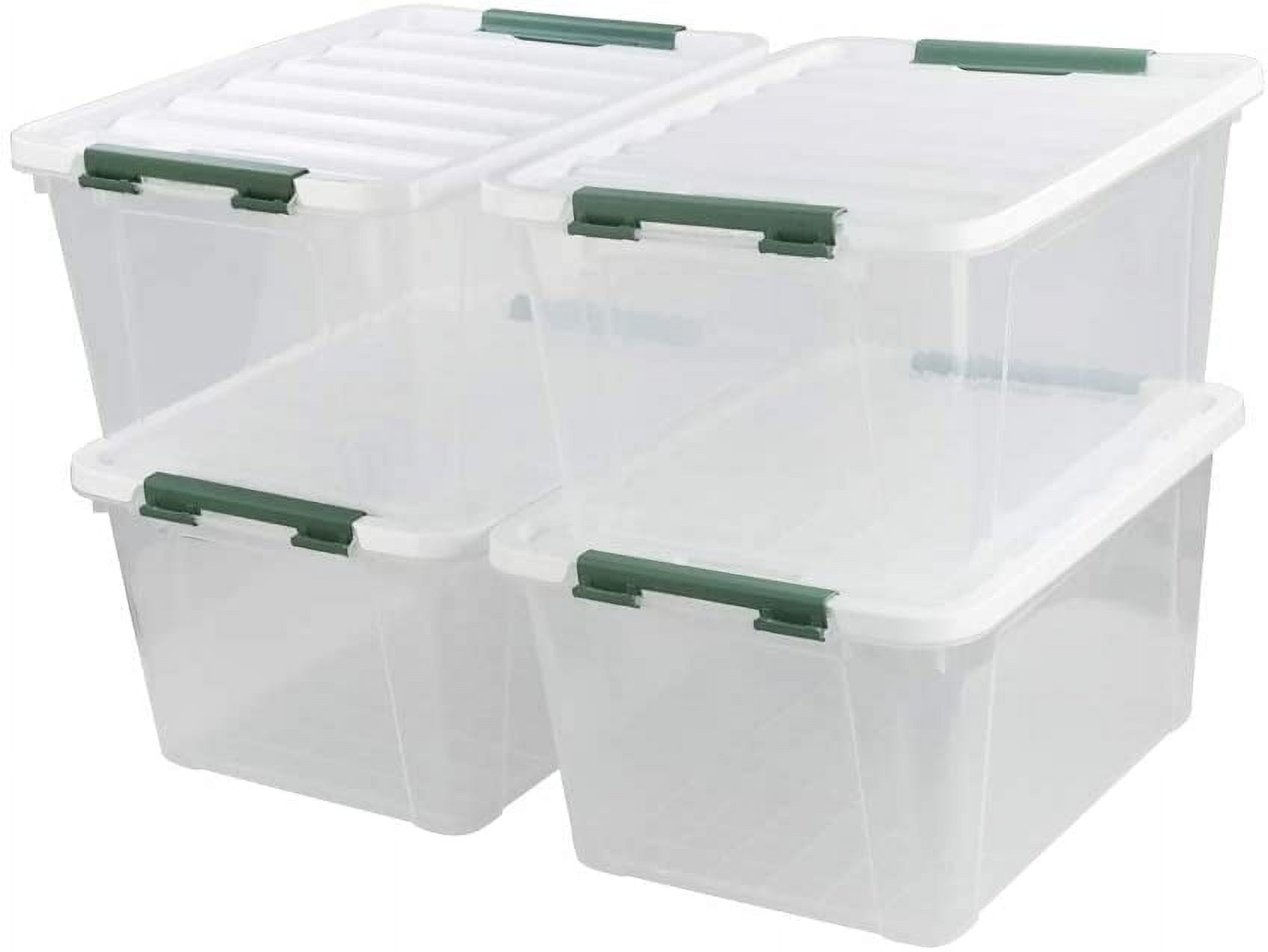 Gloreen 20 Quart Clear Storage Bins with Lid and Handle, Multipurpose ...