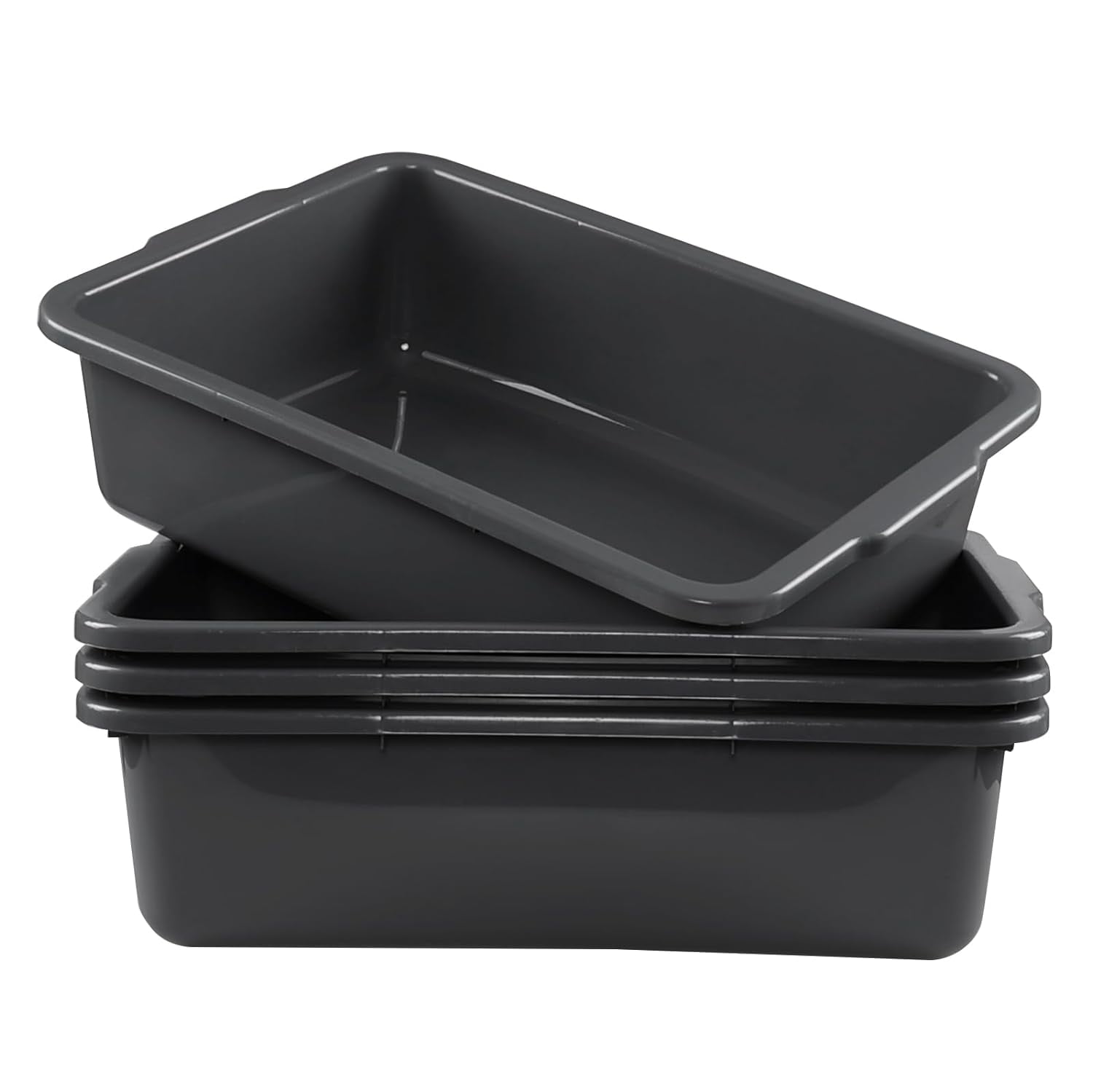 Gloreen 4 Packs Large Commercial Bus Tubs, 35 L Rectangular Dishpan ...
