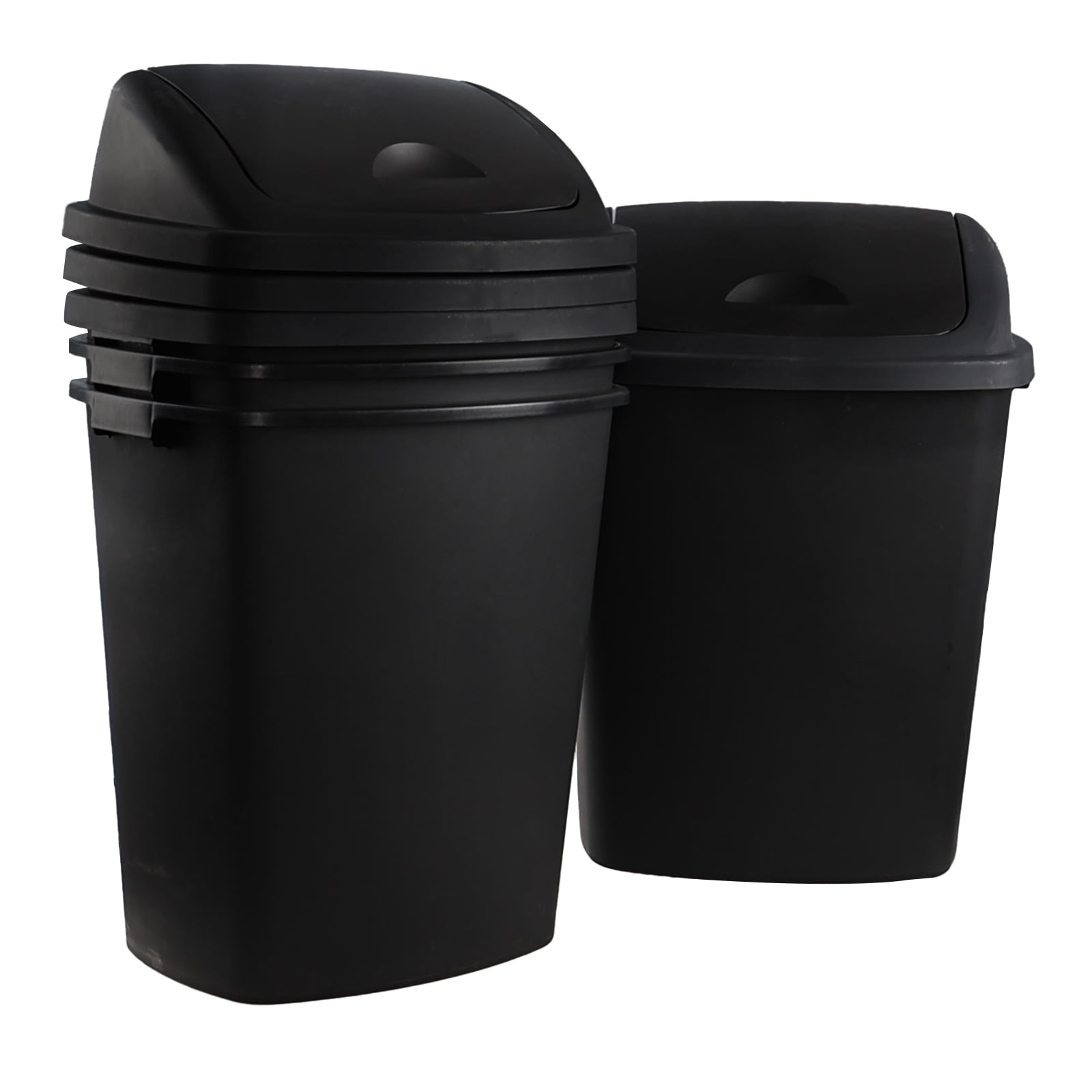 Gloreen 70 L Black Garbage Bin with Swing Lid, Extra Large Plastic ...