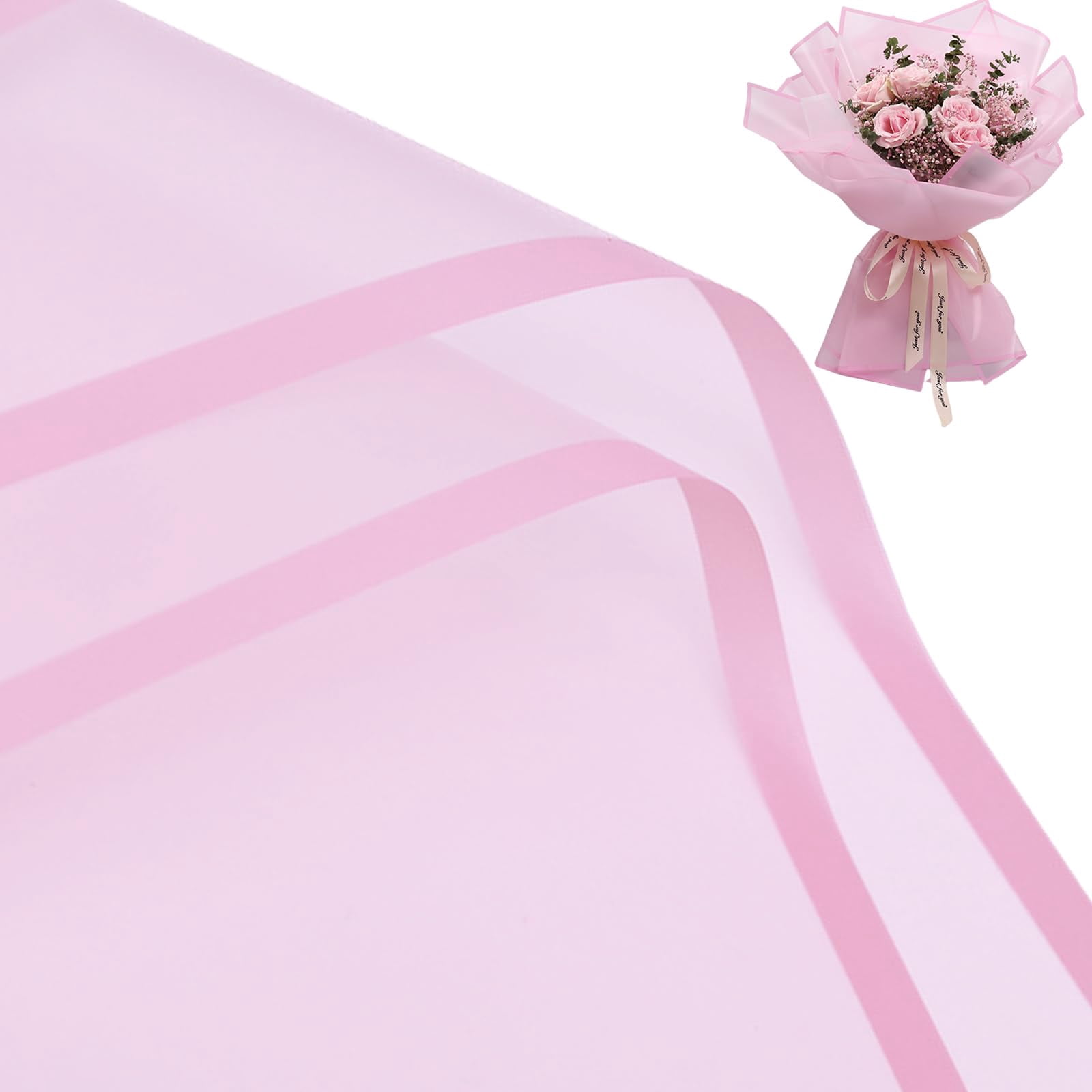 Gloreyan 20 Sheets Pink VTF5 Flower Wrapping Paper, Florist Craft Fresh ...