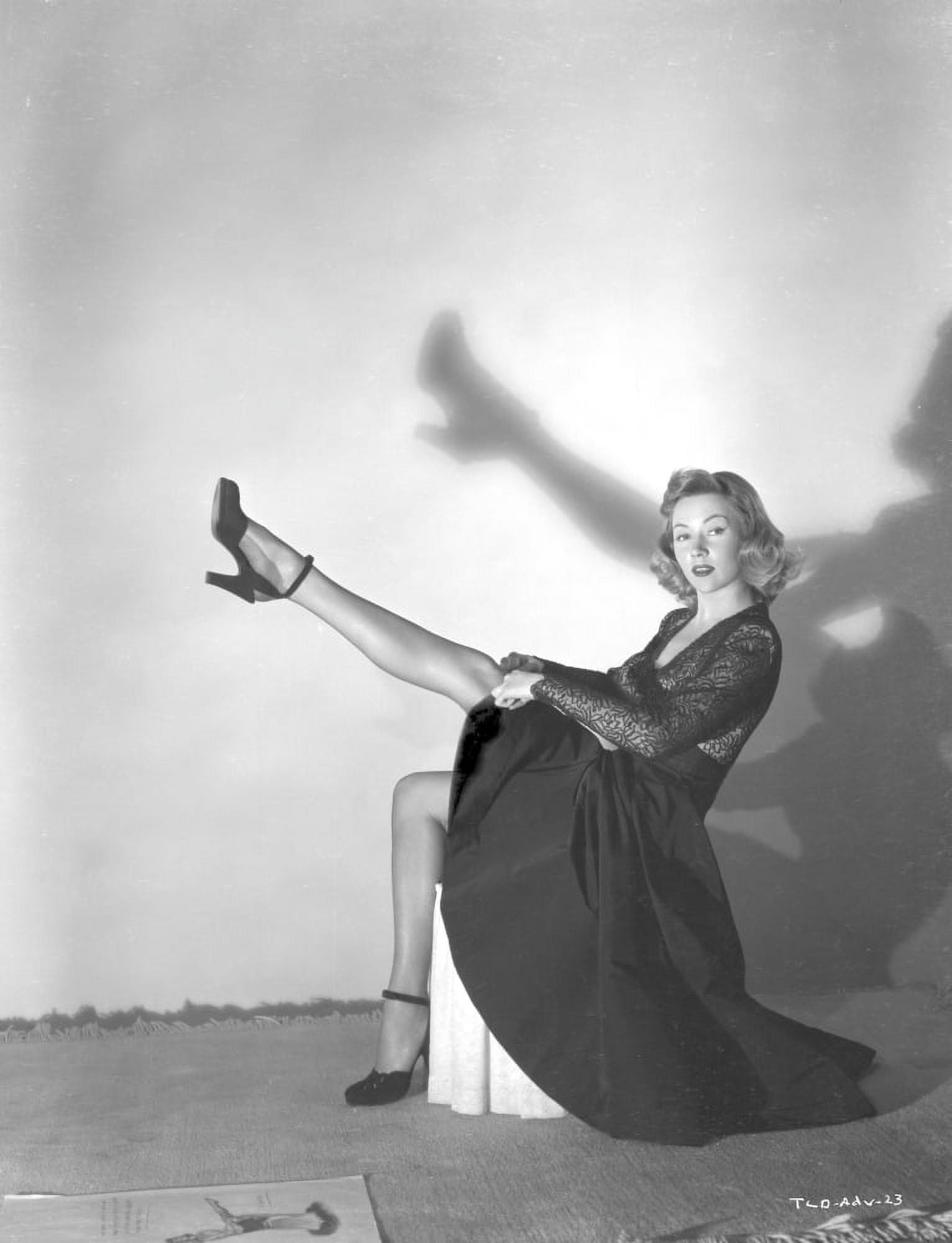 Gloria Grahame Bending Leg Posed in a Black Dress Photo Print (8 x 10 ...