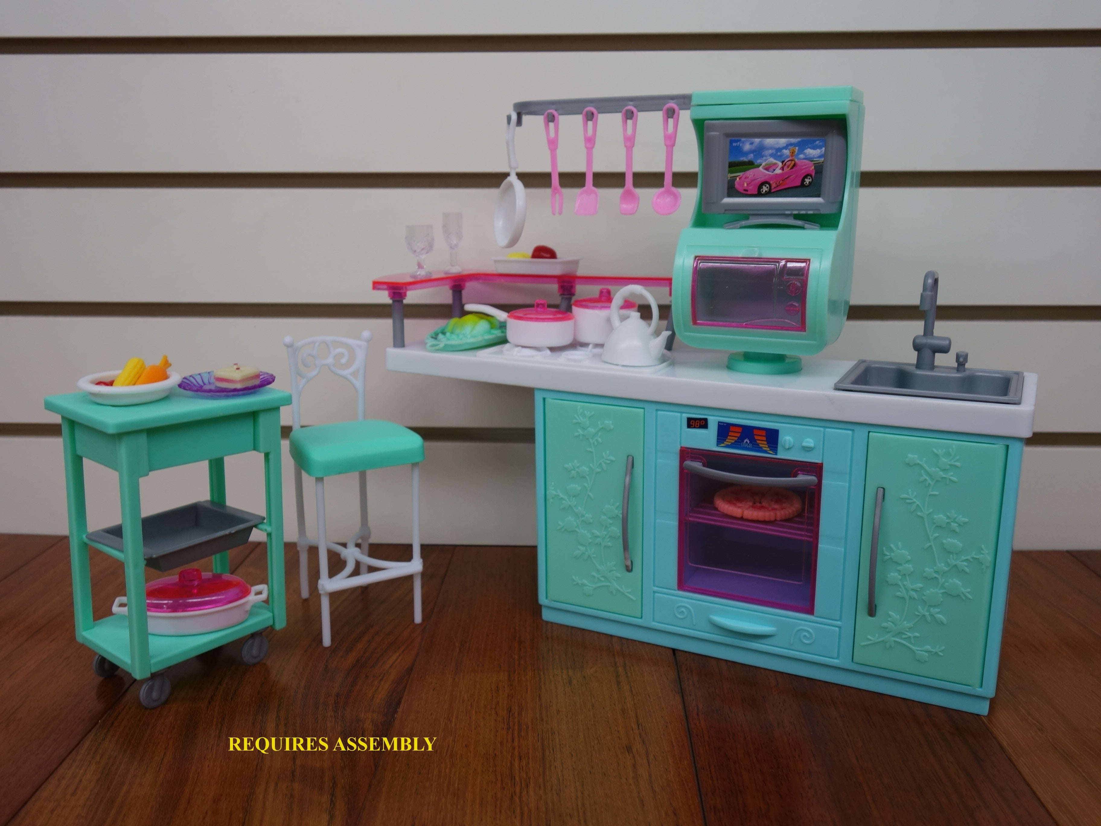 My Fancy Life Barbie Doll Toy Cooking Corner Kitchen Set with ...