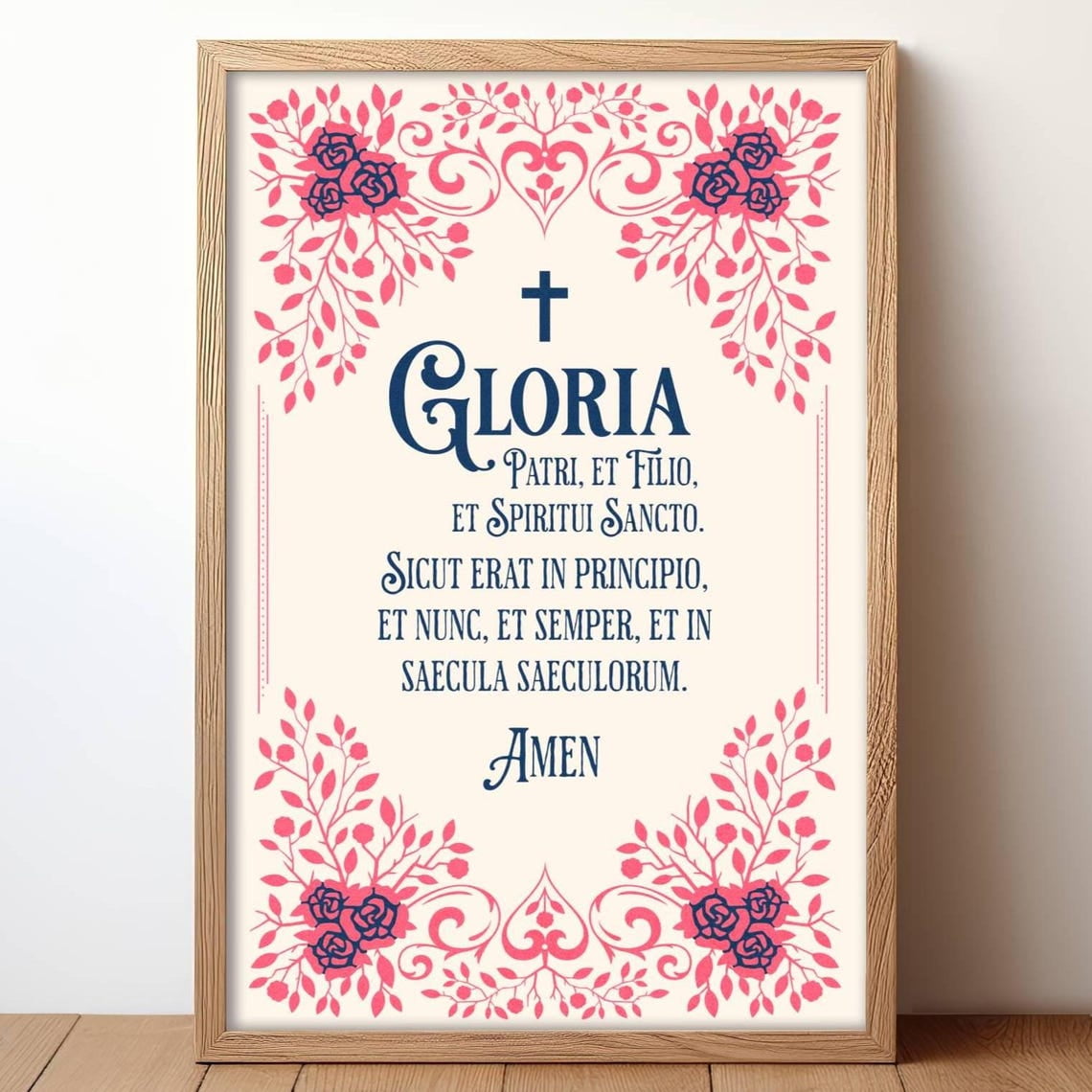 Gloria Patri Latin Prayer Glory Be To The Father Catholic Wall Art ...