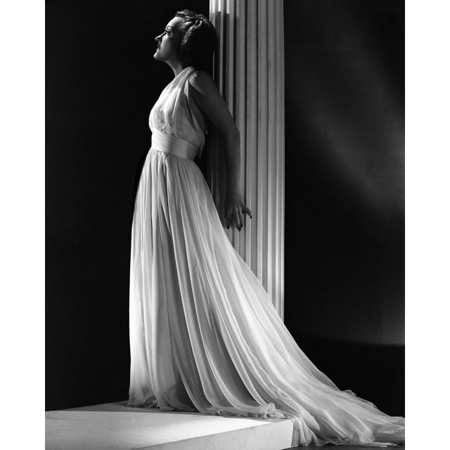 Gloria Swanson Gorgeous In Sheer Gown Leaning On Column 24x36 Classic ...