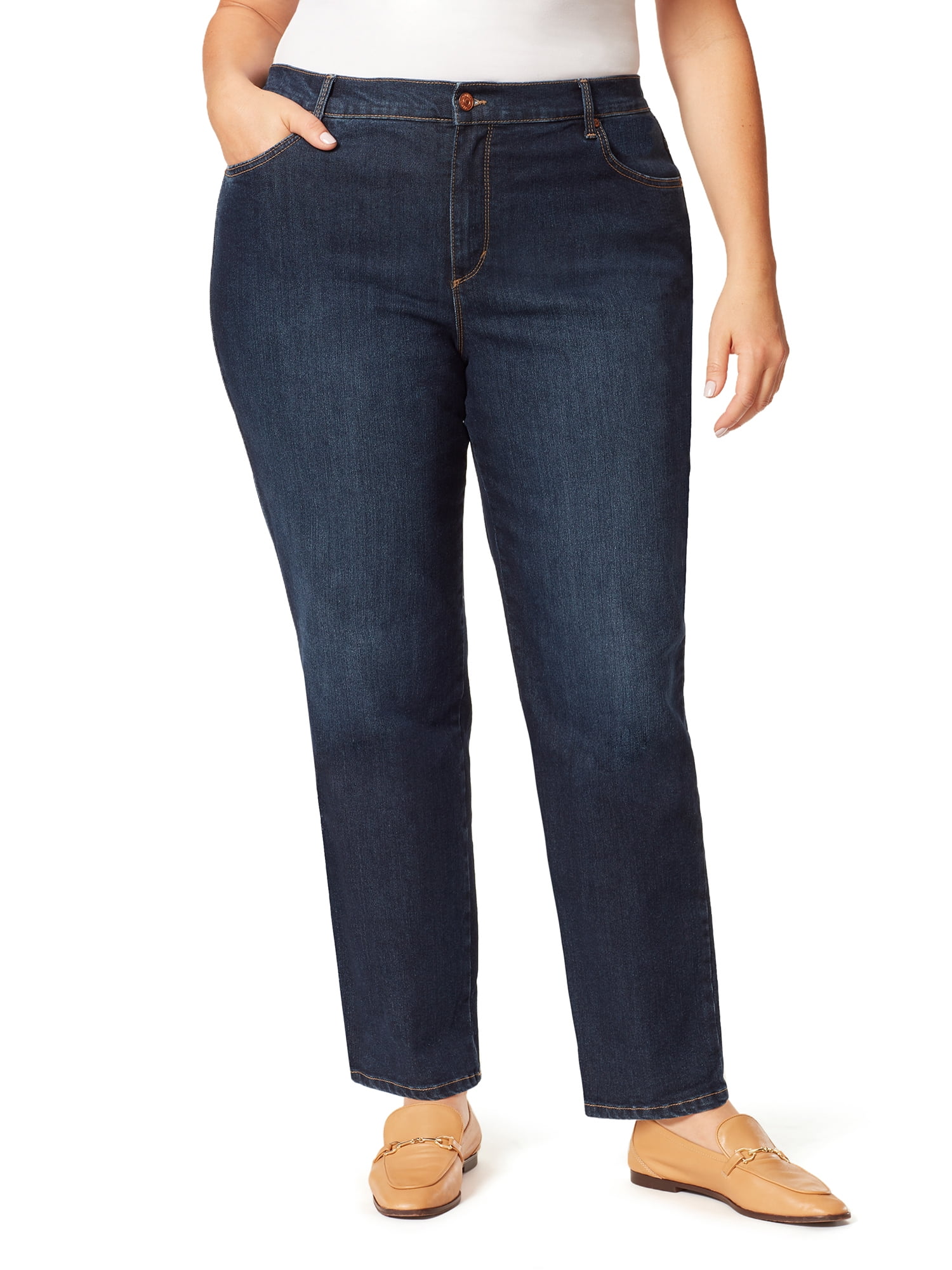 Gloria Vanderbilt High Rise Amanda Straight Jeans (Women's) - Walmart.com