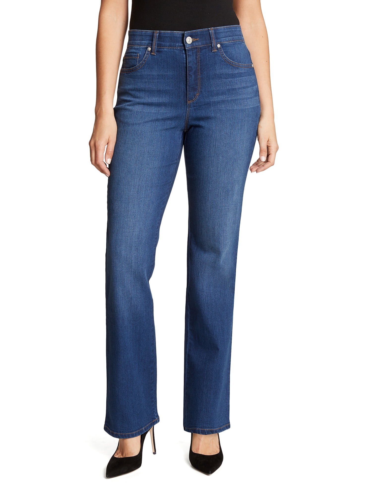 Gloria Vanderbilt Women's High Rise Relaxed Straight Leg 5 Pocket Jean ...