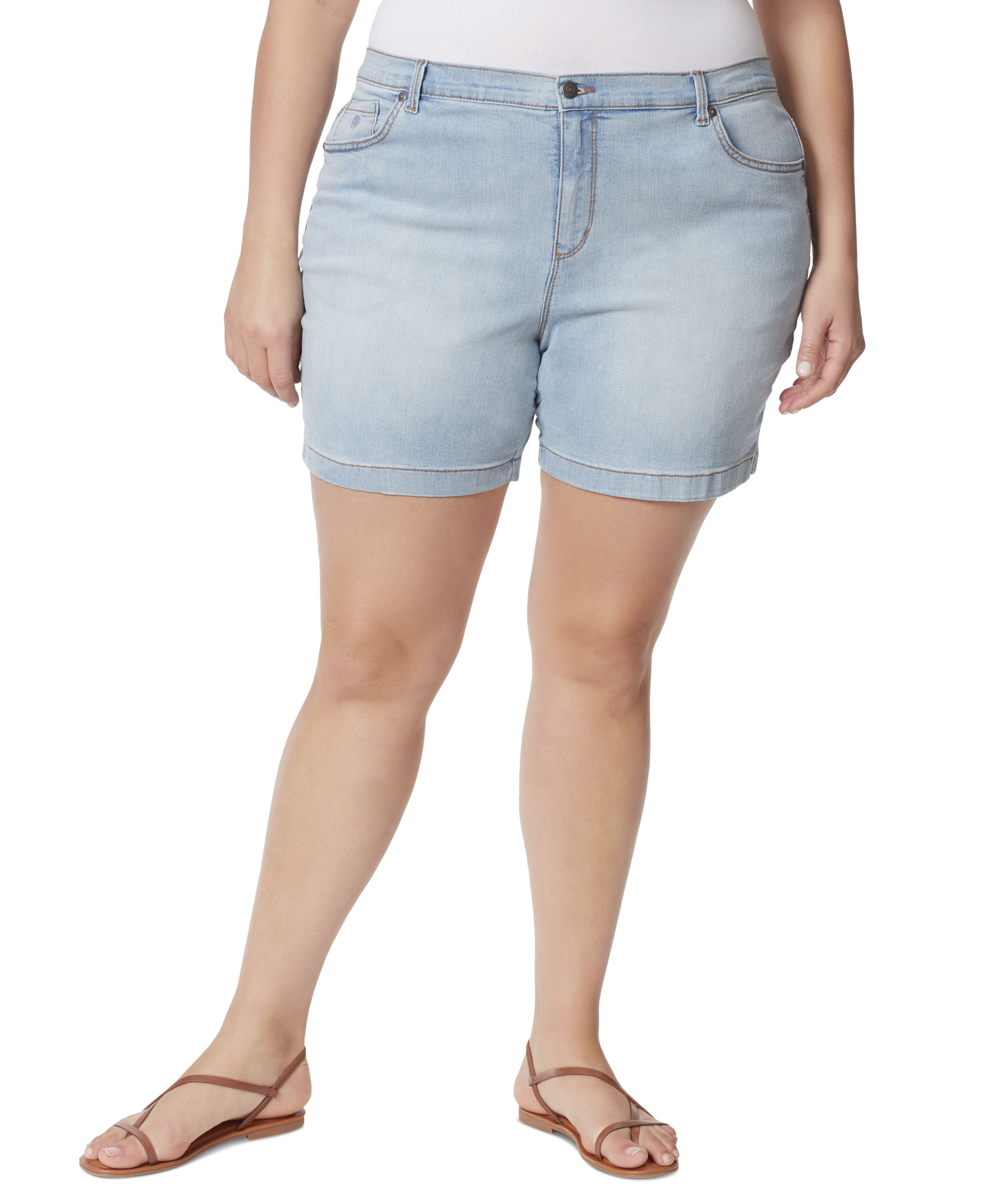 Gloria Vanderbilt Plus Size Amanda Denim Shorts Sanibel 20W - Walmart.com