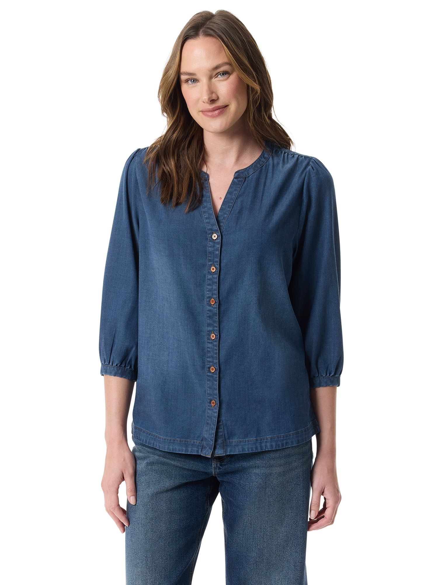 Gloria Vanderbilt Swan Series Melissa Banded Collar Blouse, Sizes S-XXXL - Walmart.com