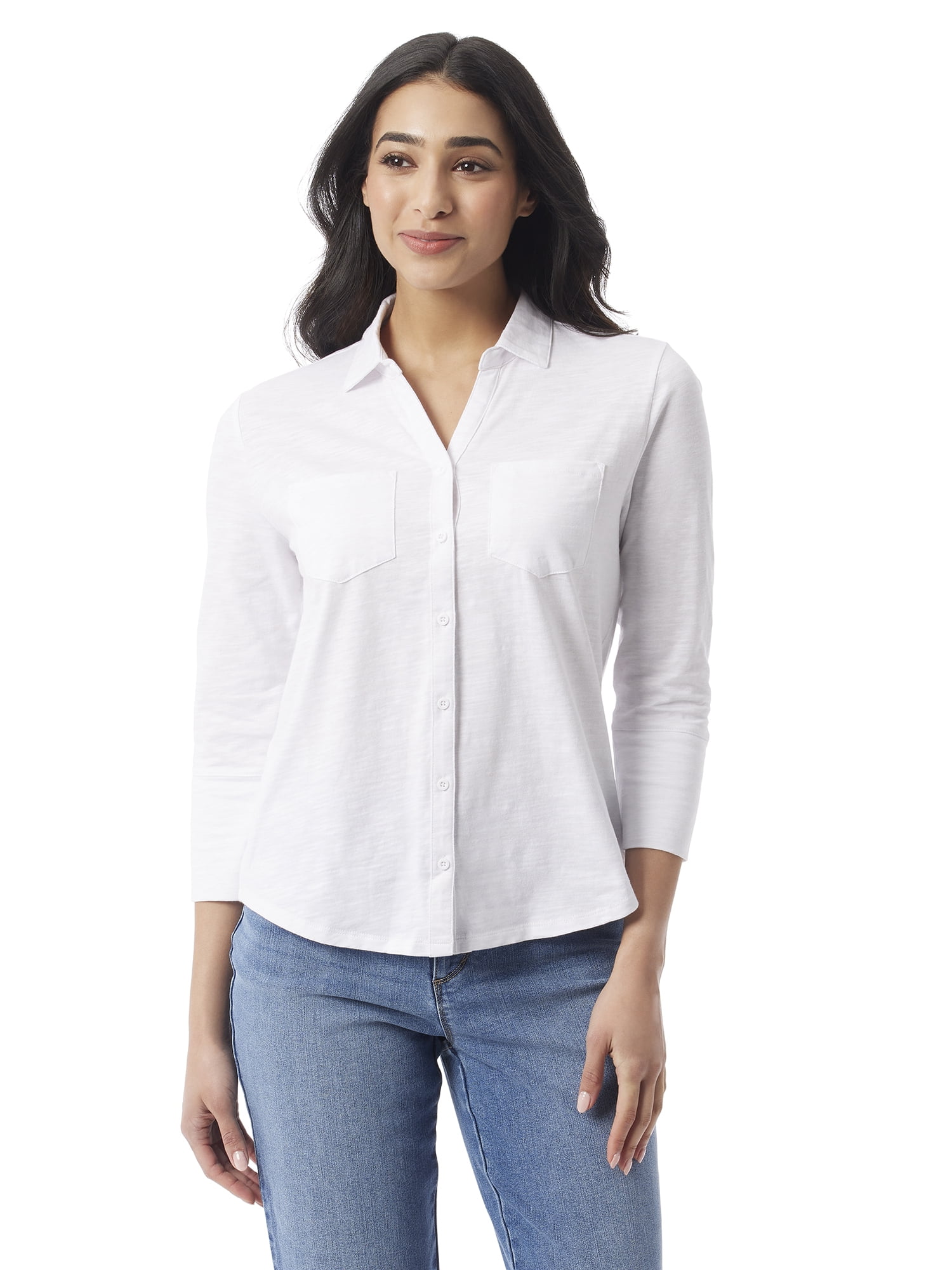 Gloria Vanderbilt Women's 3/4 Sleeve Knit Top, Sizes S-XXXL, Oversized ...