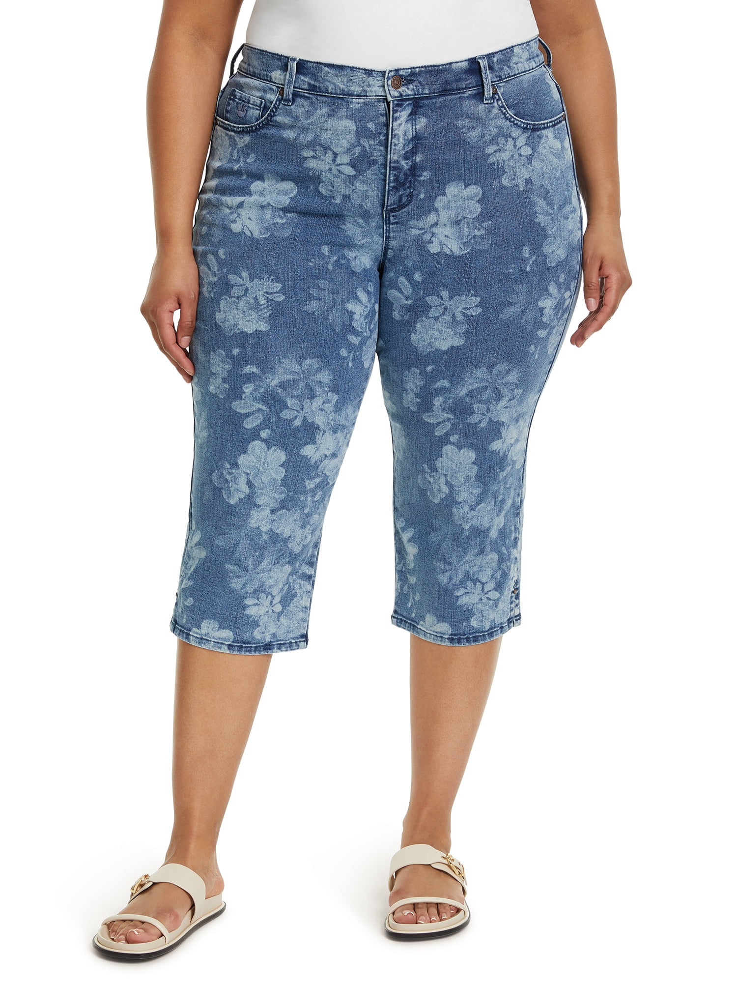 Gloria Vanderbilt Swan Series Women's Plus Amanda 5 Pocket Capri with ...