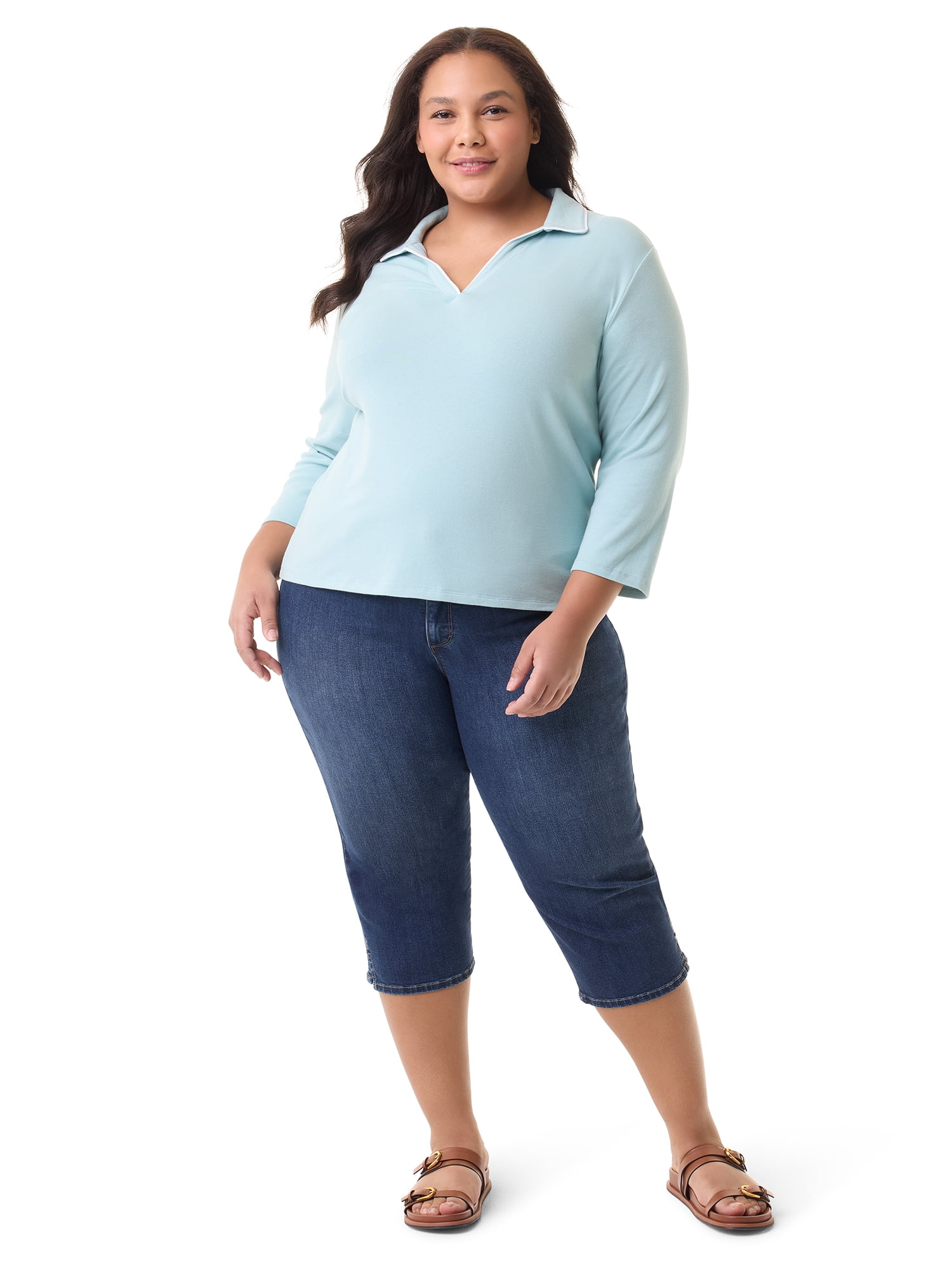 Gloria Vanderbilt Swan Series Women's Plus Amanda 5 Pocket Capri with ...