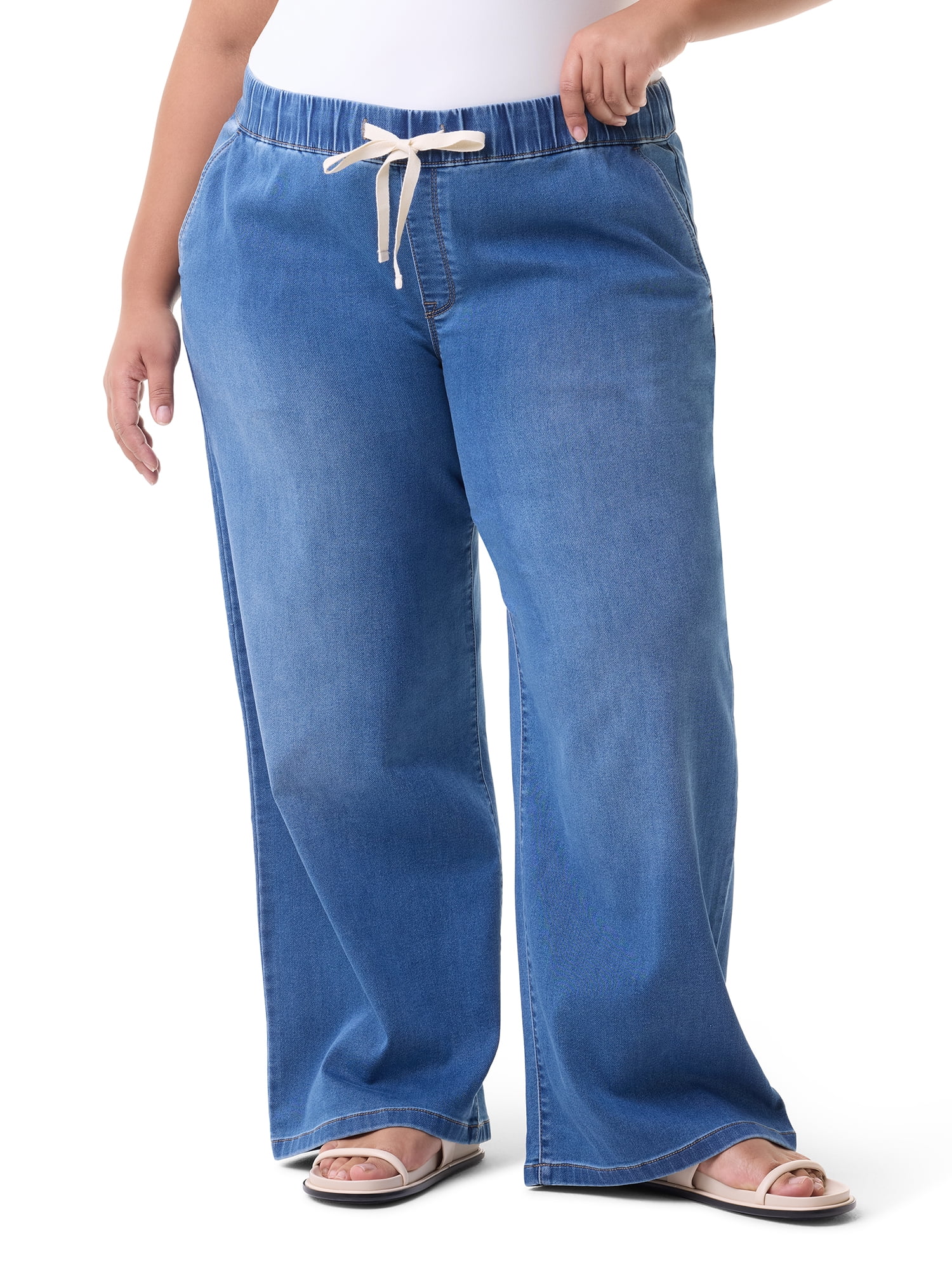 Gloria Vanderbilt Swan Series Women's Plus Drawstring Pull On Wide Leg ...