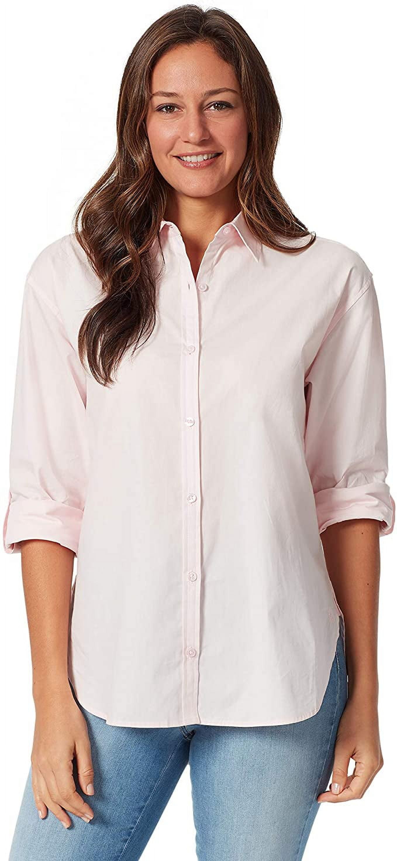 Gloria Vanderbilt Women's Amanda Monogram Button Down Shirt (Pink ...