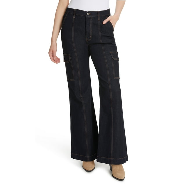 Gloria Vanderbilt Women's High Rise Wide Leg Cargo Jeans, Regular and ...