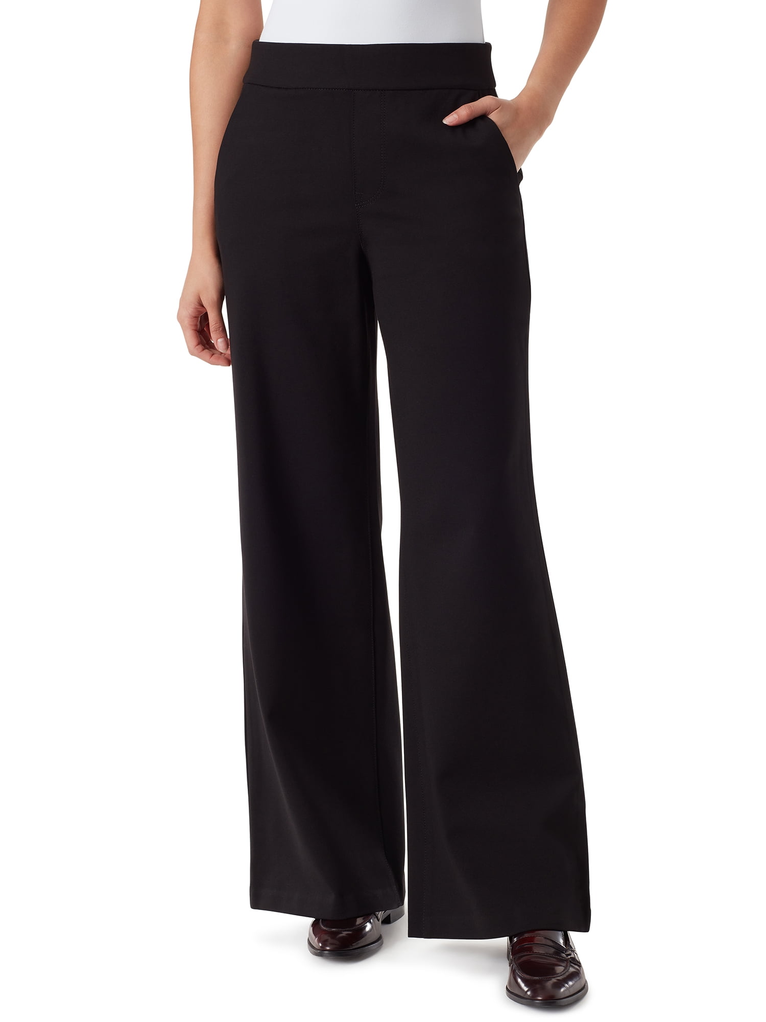 Gloria Vanderbilt Women's High Rise Wide Leg Ponte Pant, 29" Inseam ...