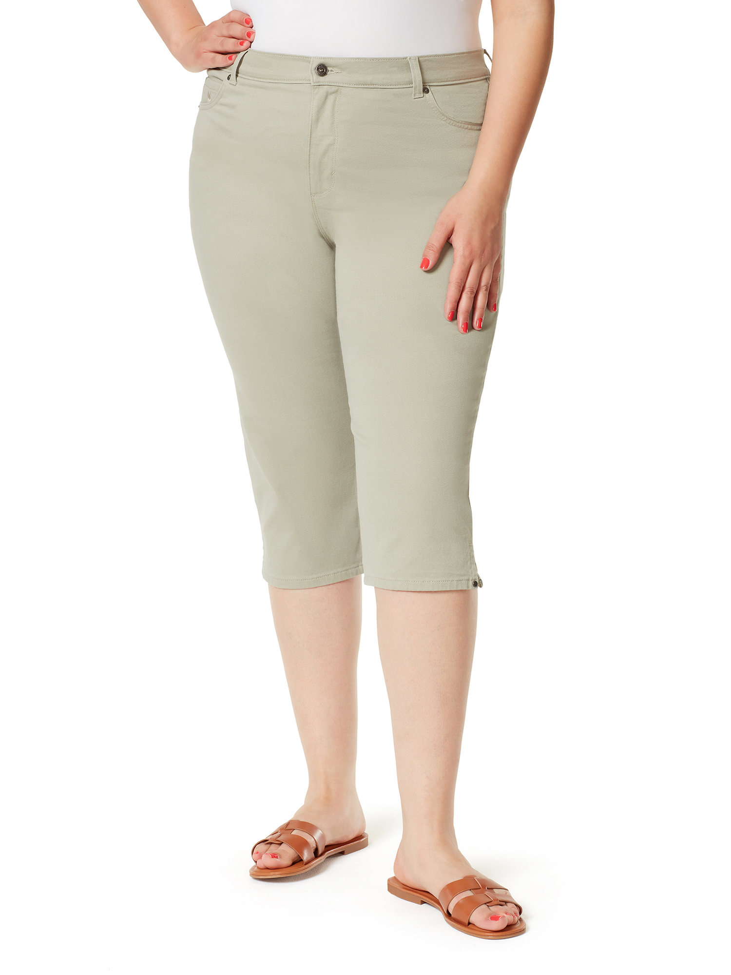 Athletic Works Women's Plus Size Athleisure Core Knit Capri Pants ...